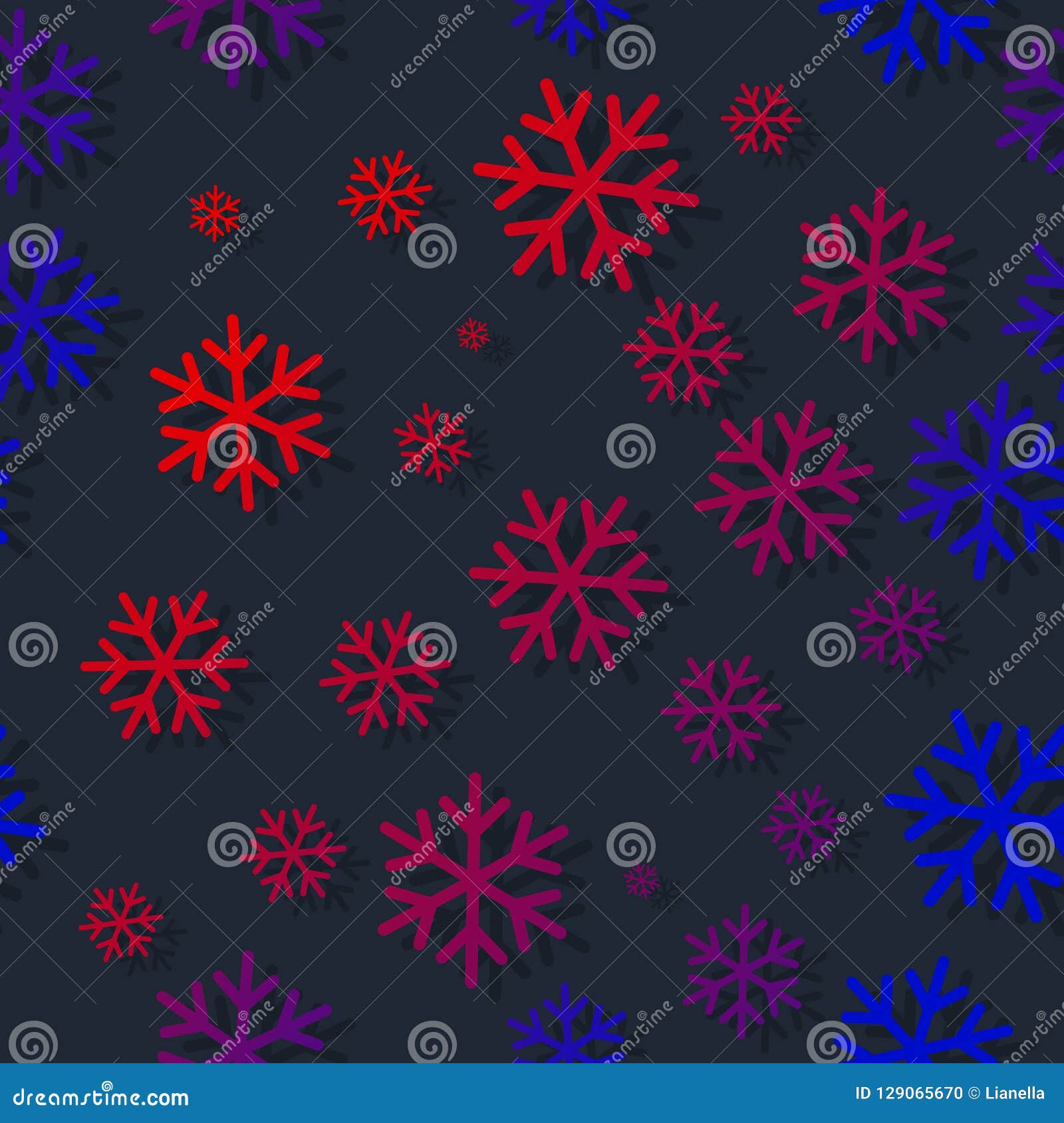 Snowflakes Seamless Pattern with Bright Gradient Colors Stock Vector ...