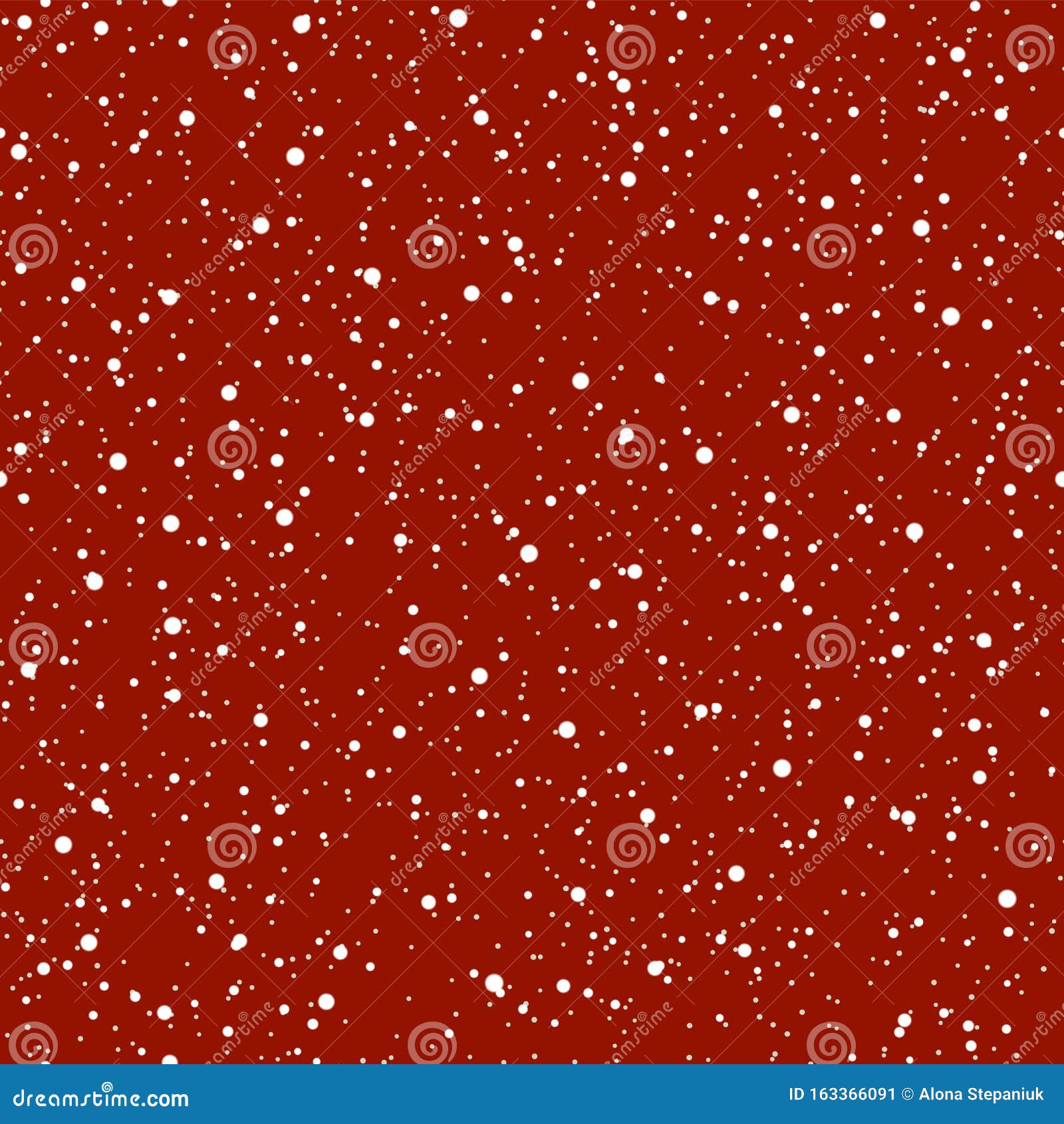 Snowflakes Seamless Pattern. Christmas Red Background. Snowfall Repeat ...