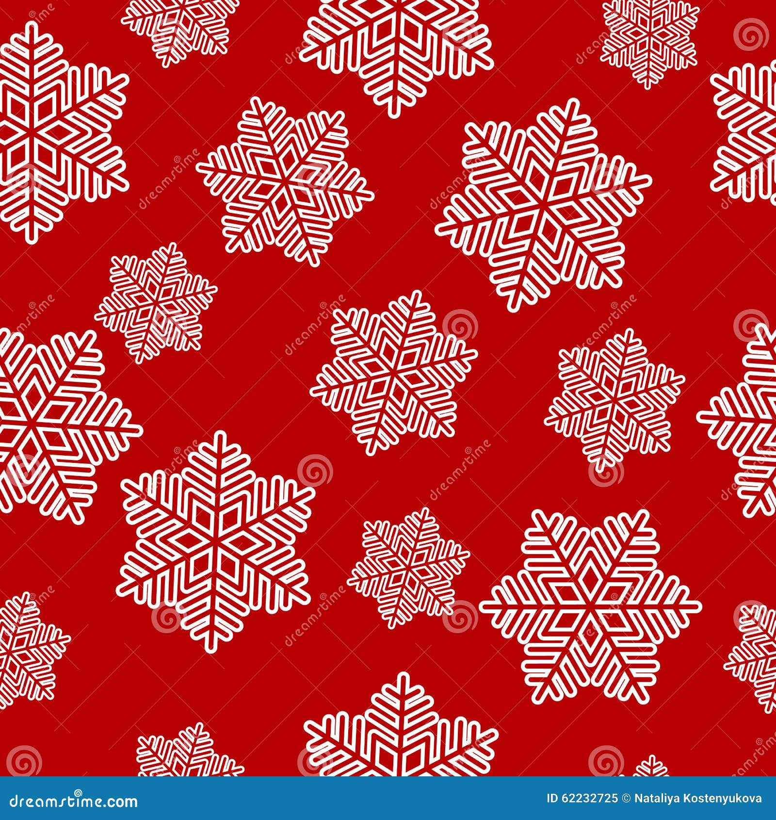 Snowflakes Seamless on Red Background Stock Vector - Illustration of ...