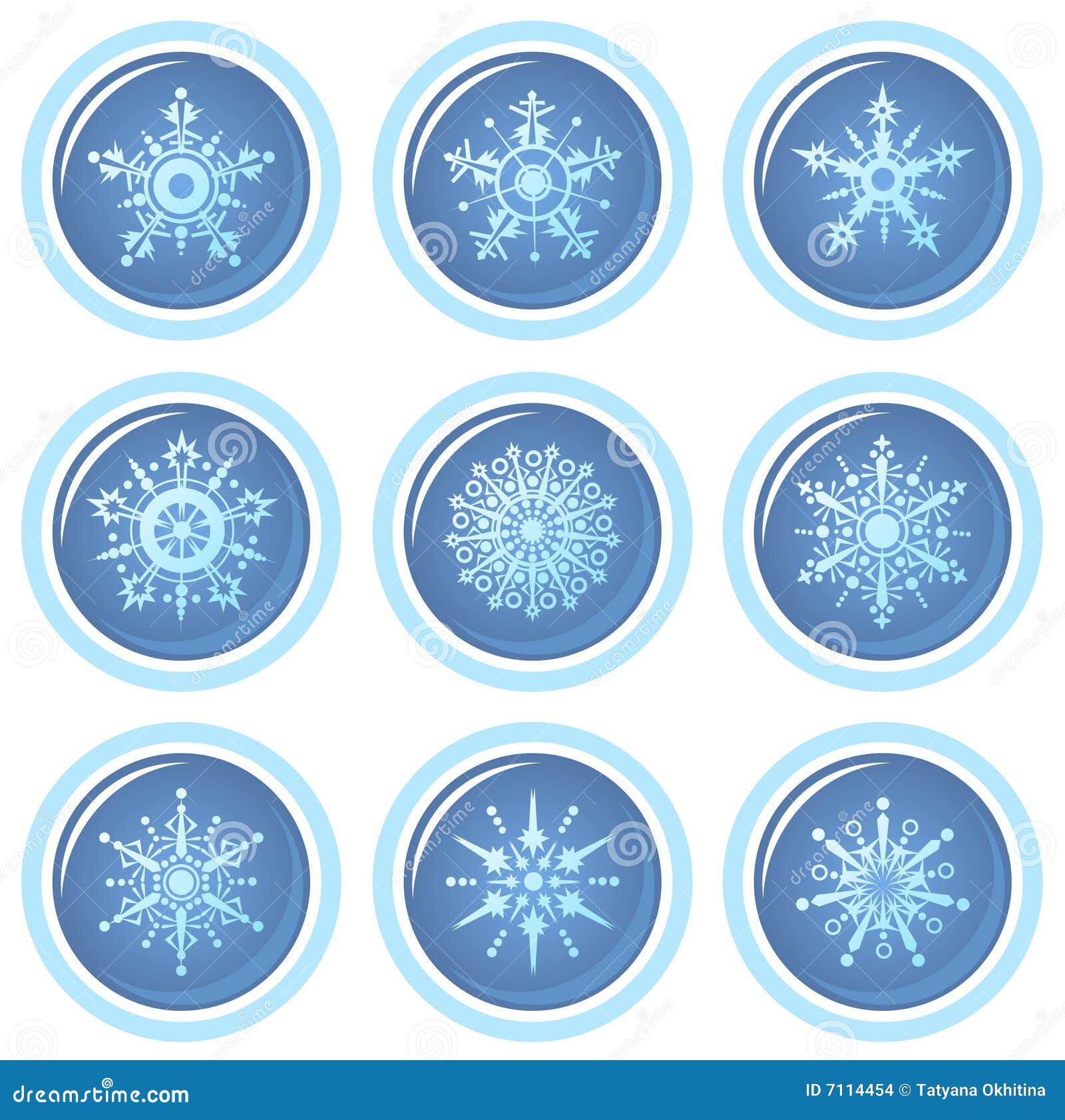 Snowflakes set stock illustration. Illustration of season - 7114454