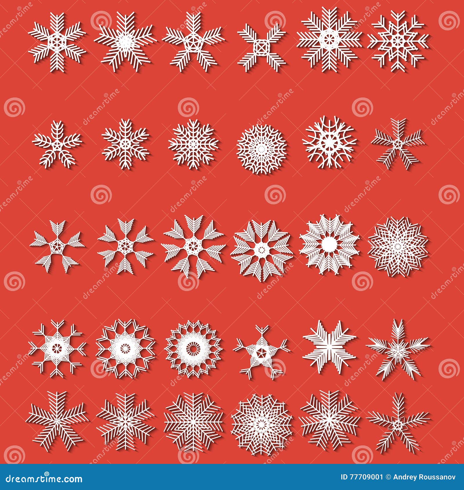 Snowflakes Set. Background for Winter and Christmas Theme Stock Vector ...