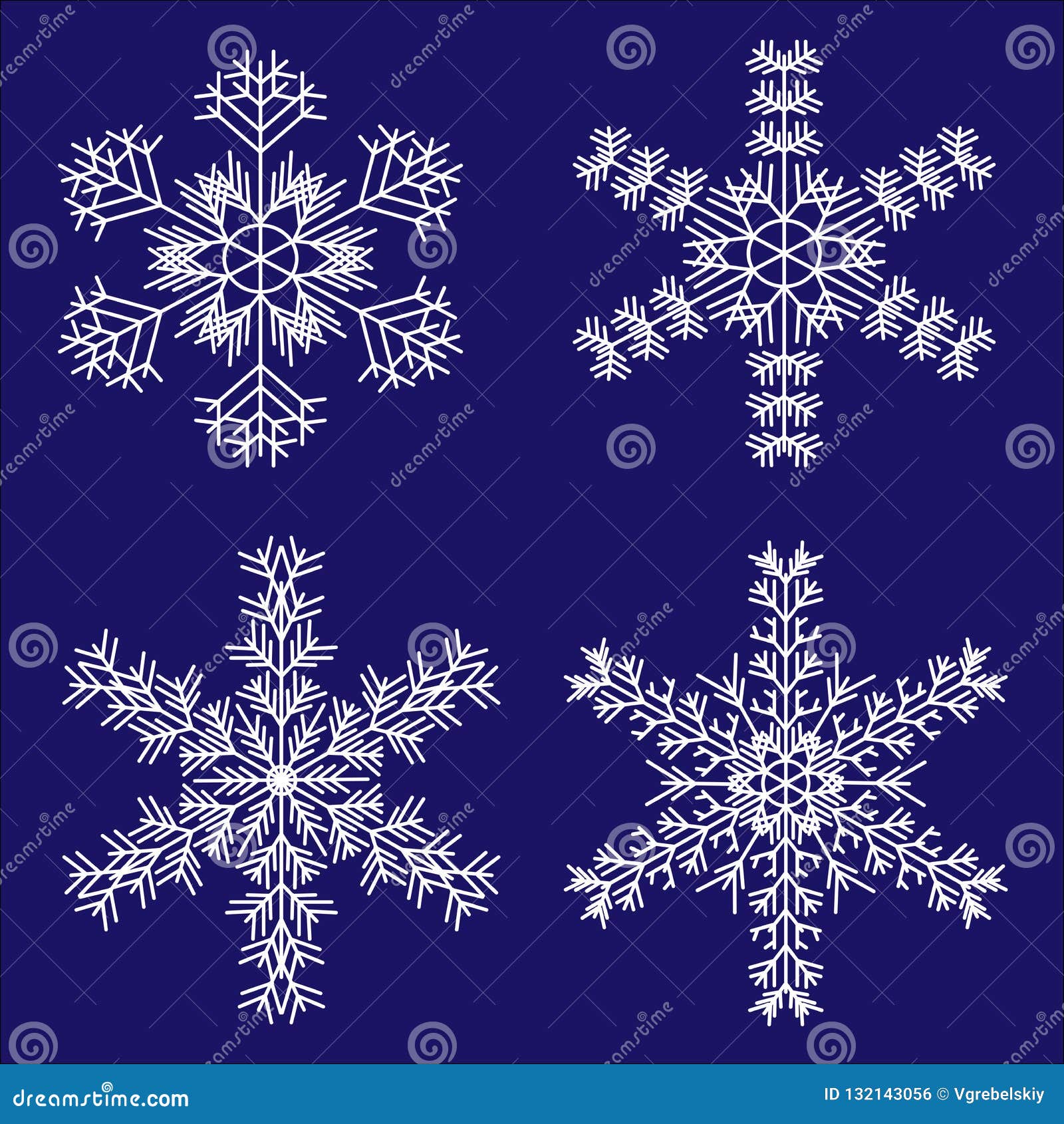 Snowflakes set stock vector. Illustration of decorative - 132143056