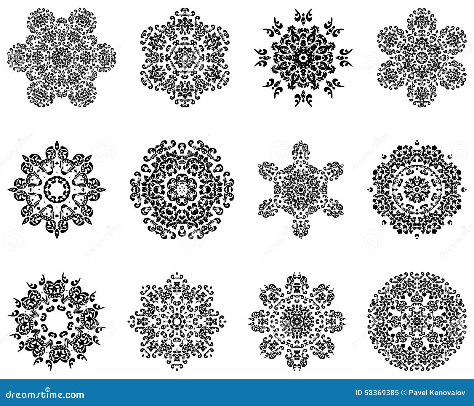 12 Snowflakes stock vector. Illustration of cold, frozen - 58369385