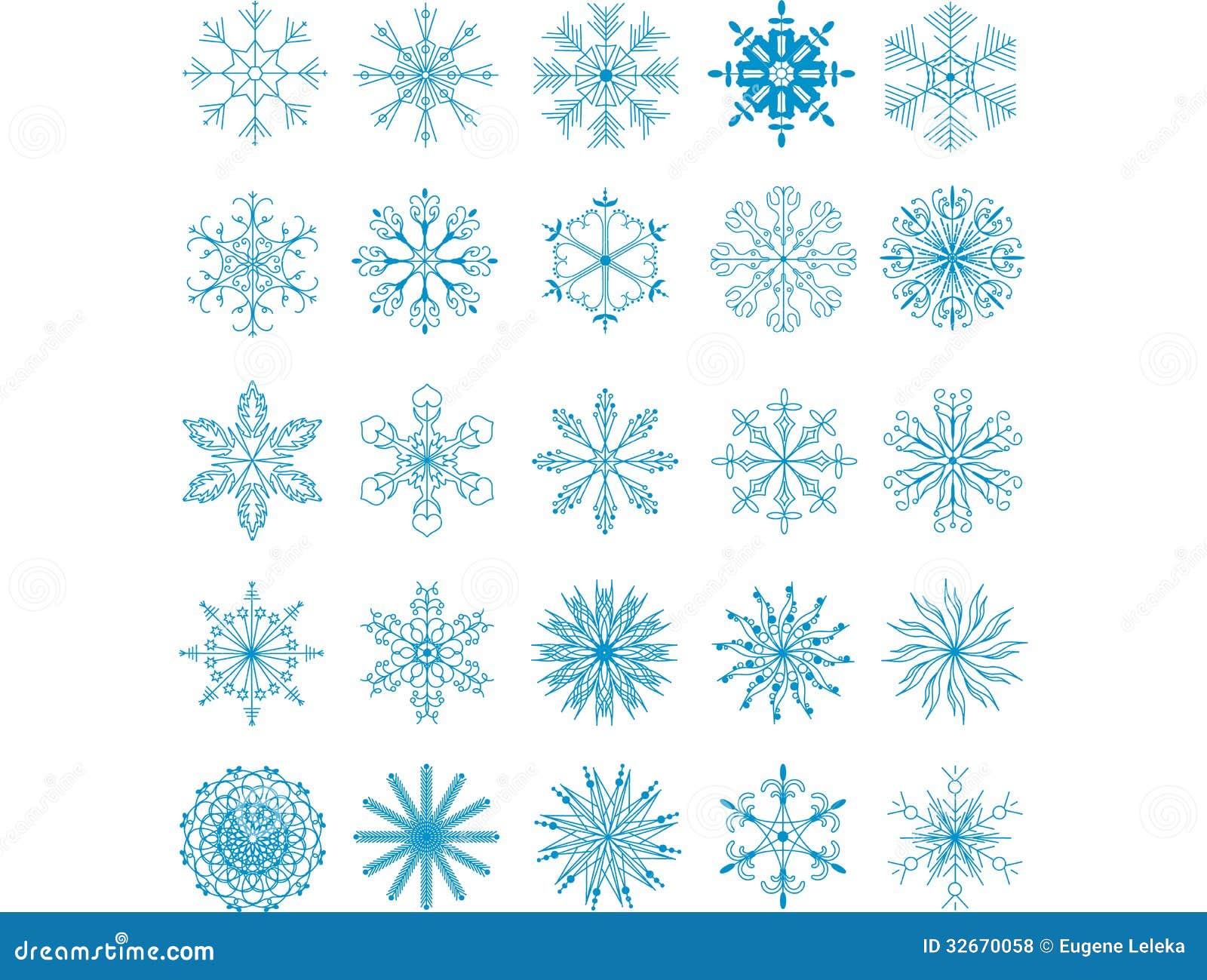 Snowflakes set stock vector. Illustration of design, nature - 32670058
