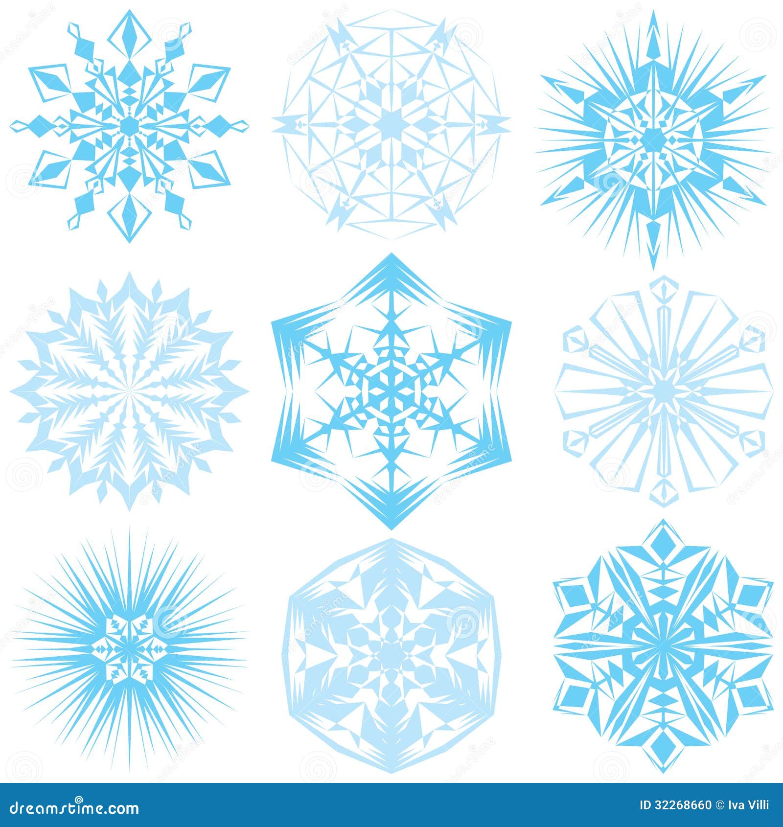Snowflakes stock vector. Illustration of winter, snow - 32268660