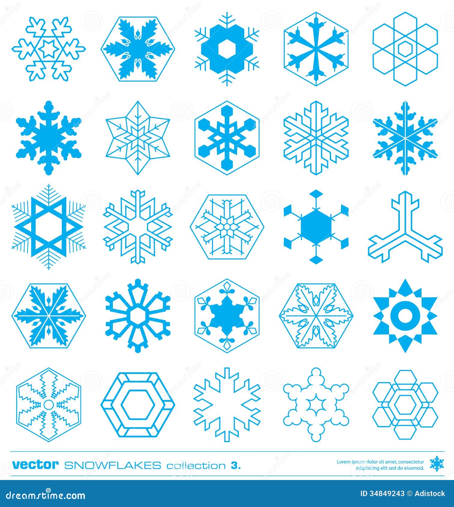 Snowflakes Silhouette Design. Vector. Stock Illustration - Illustration ...