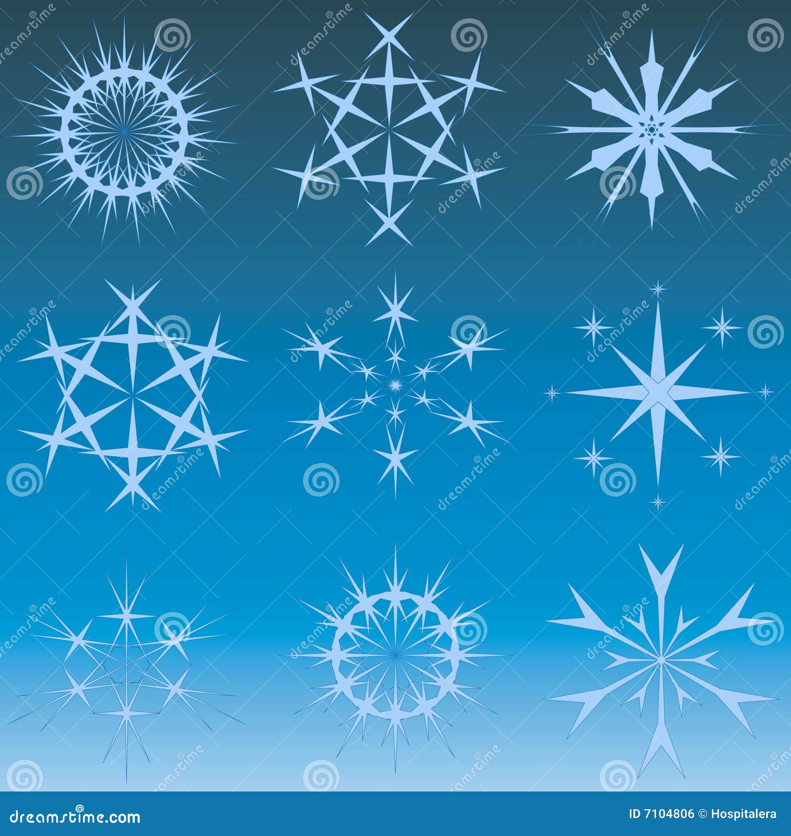 Snowflakes and stars stock vector. Illustration of graphic - 7104806