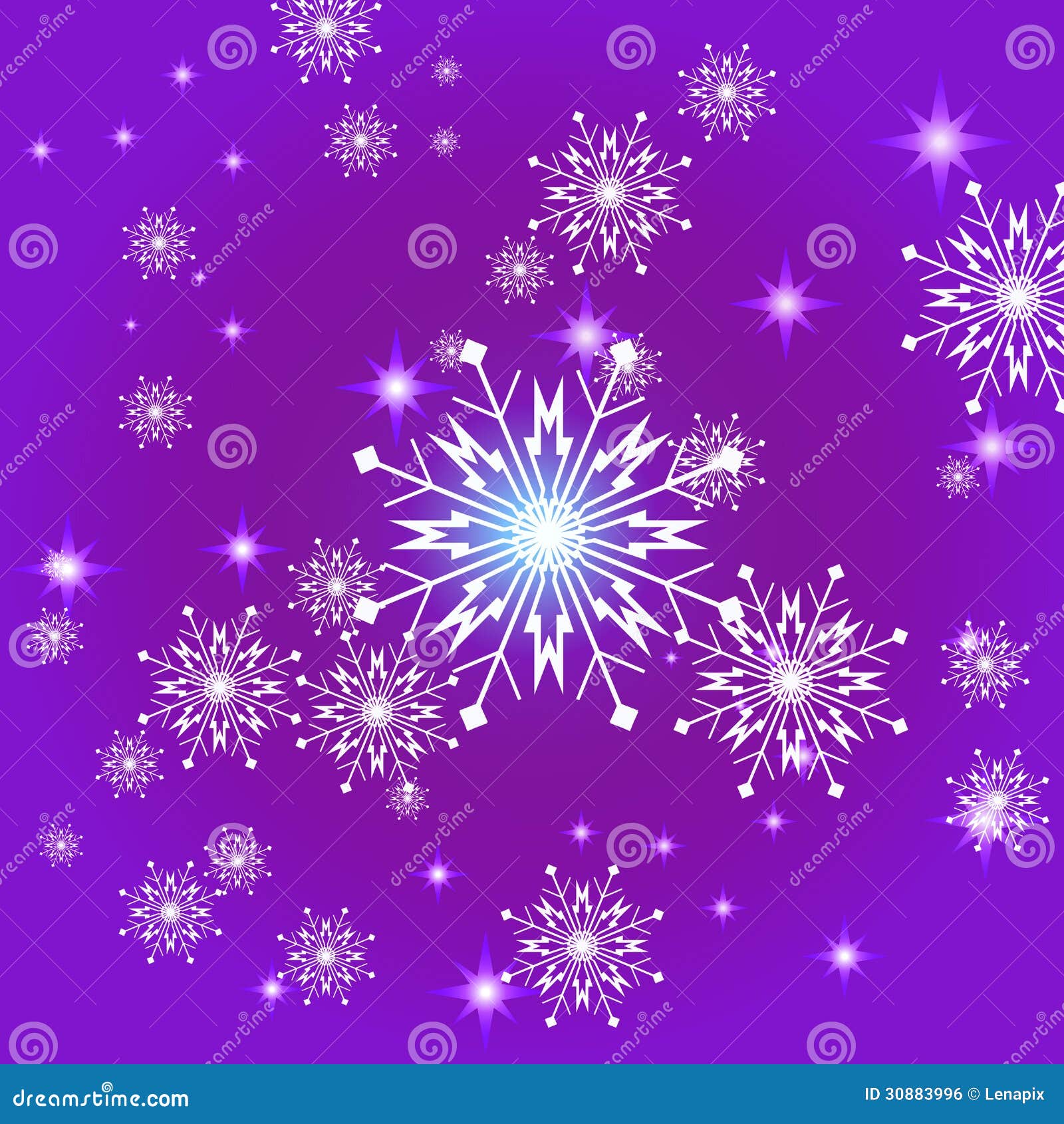 Snowflakes and Stars Background Stock Vector - Illustration of decor ...