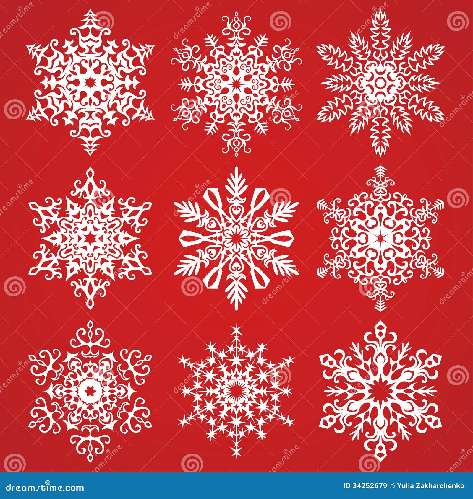 Snowflakes Vector Collection Stock Vector - Illustration of shape ...