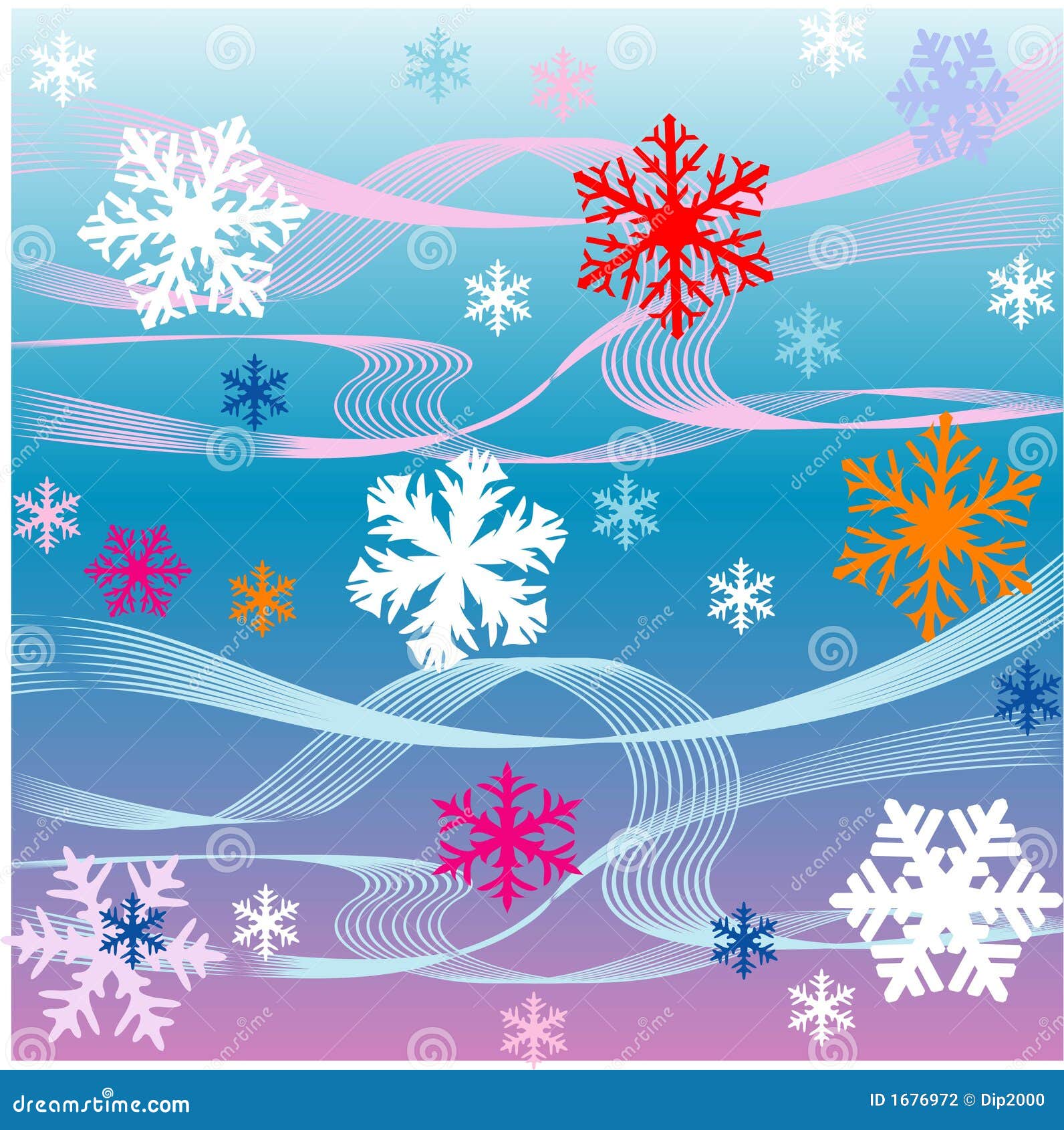 Snowflakes and waves stock illustration. Illustration of waves - 1676972