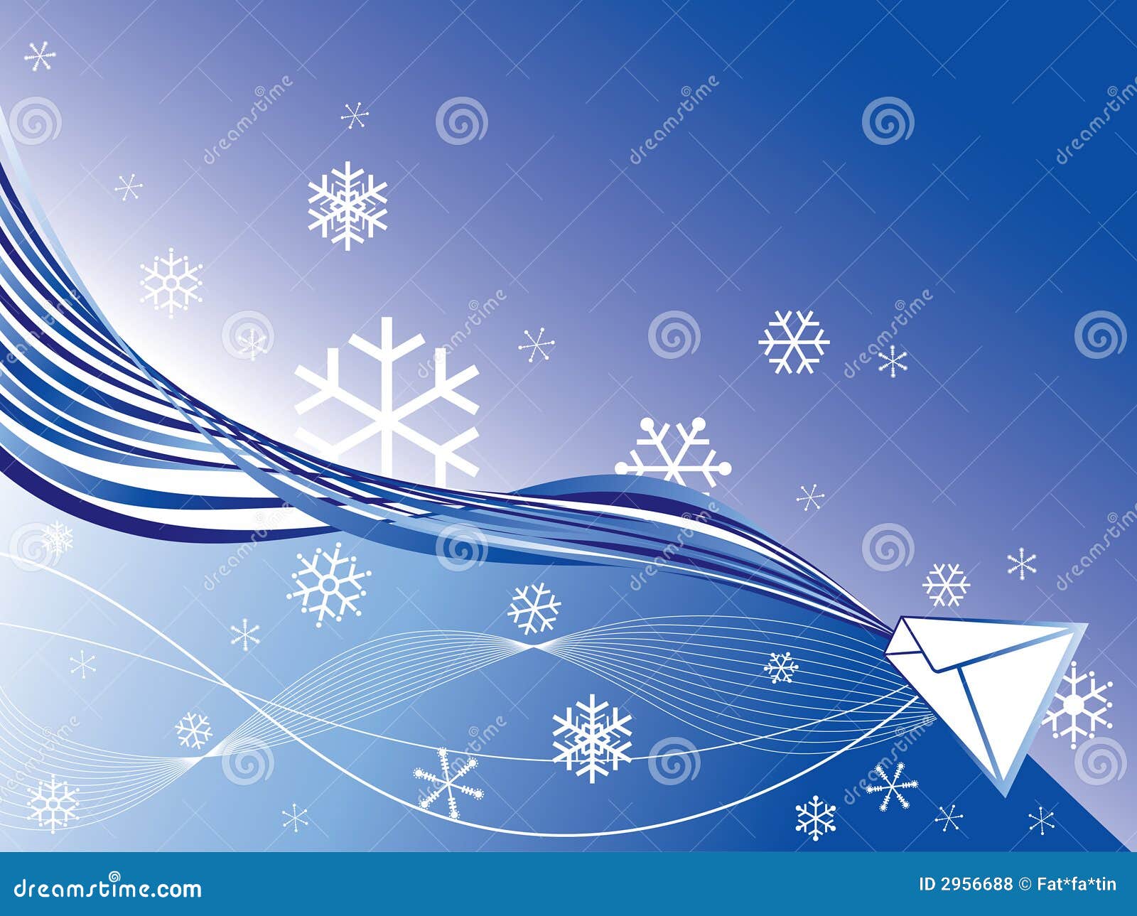 Snowflakes winter mail stock vector. Illustration of blue - 2956688