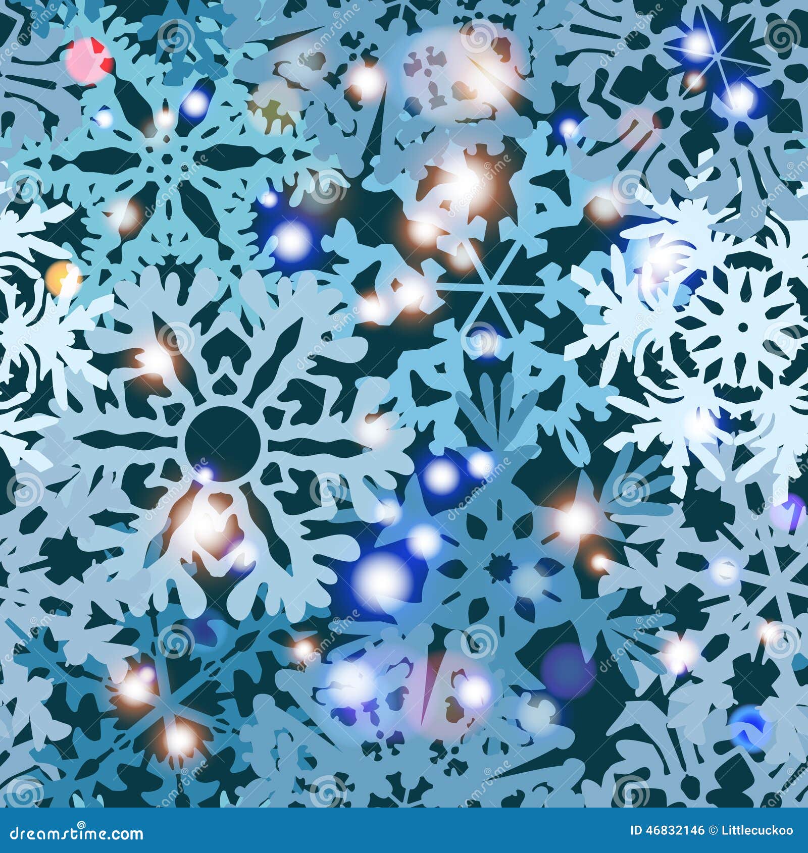Snowflakes Winter Seamless Texture, Endless Pattern Stock Vector ...