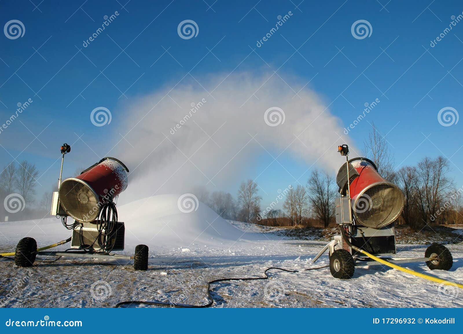 Snowguns working at winter stock photo. Image of blue - 17296932