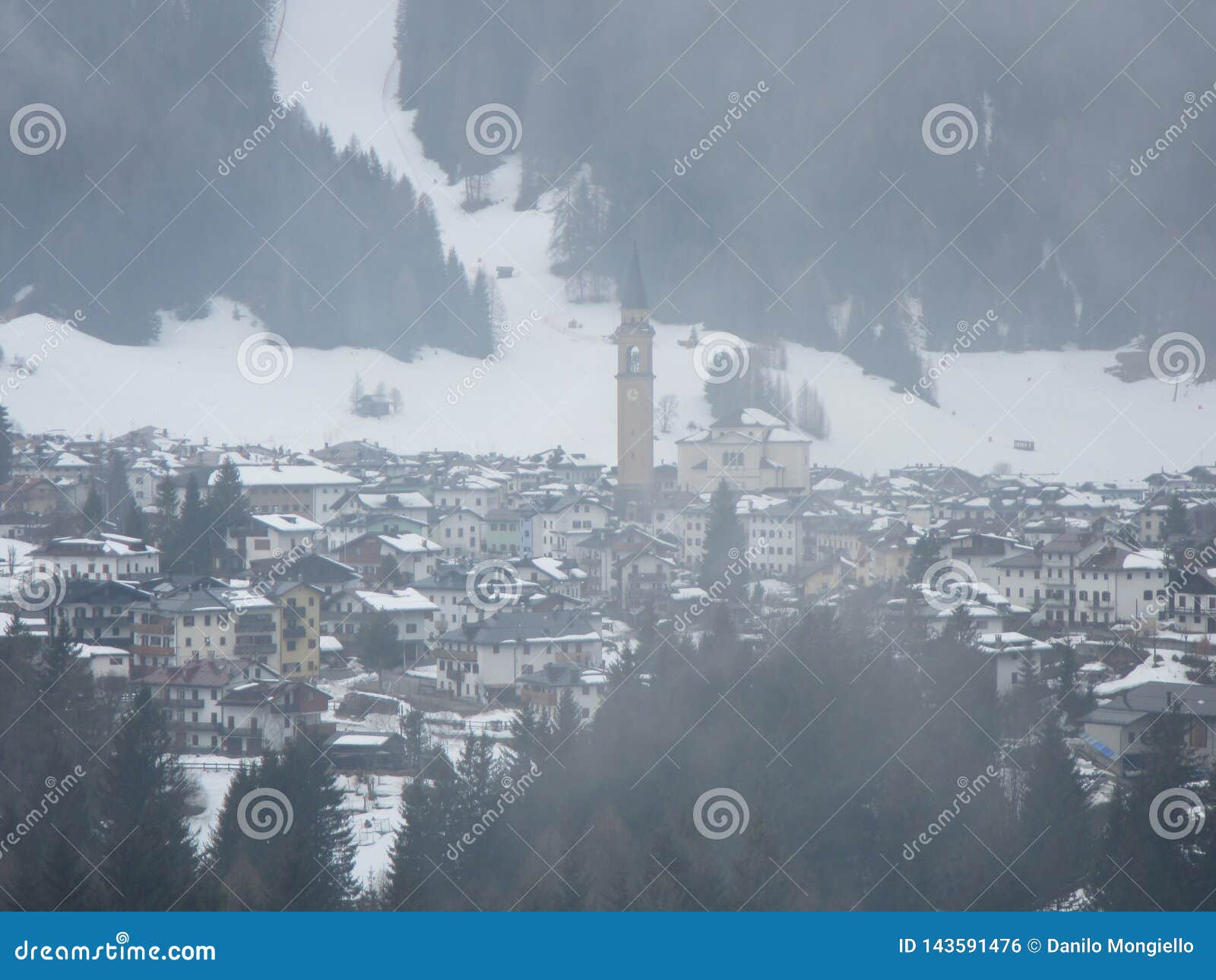 Snowing in padola stock photo. Image of europe, trip - 143591476