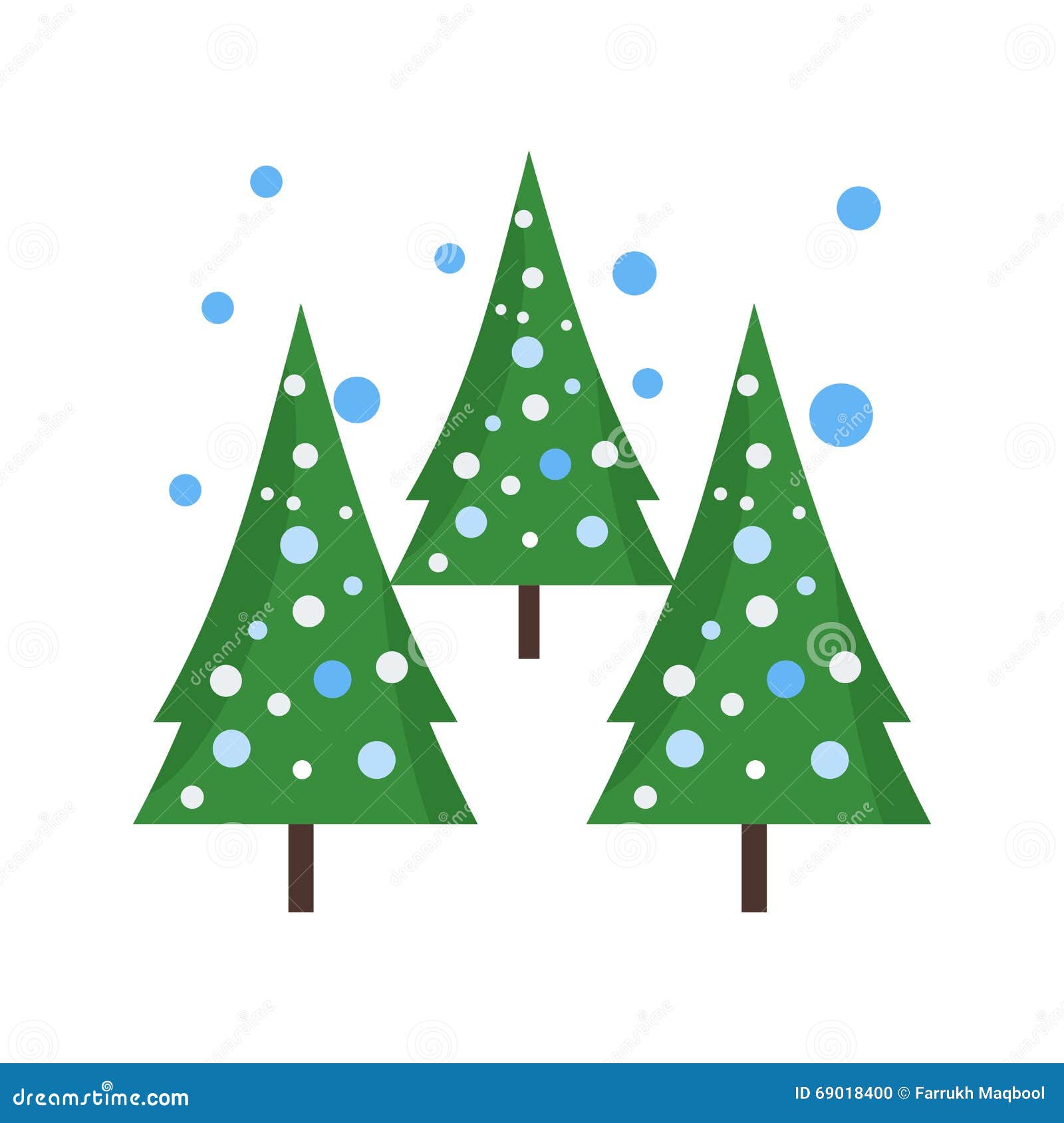 Snowing in trees stock vector. Illustration of cold, concept - 69018400