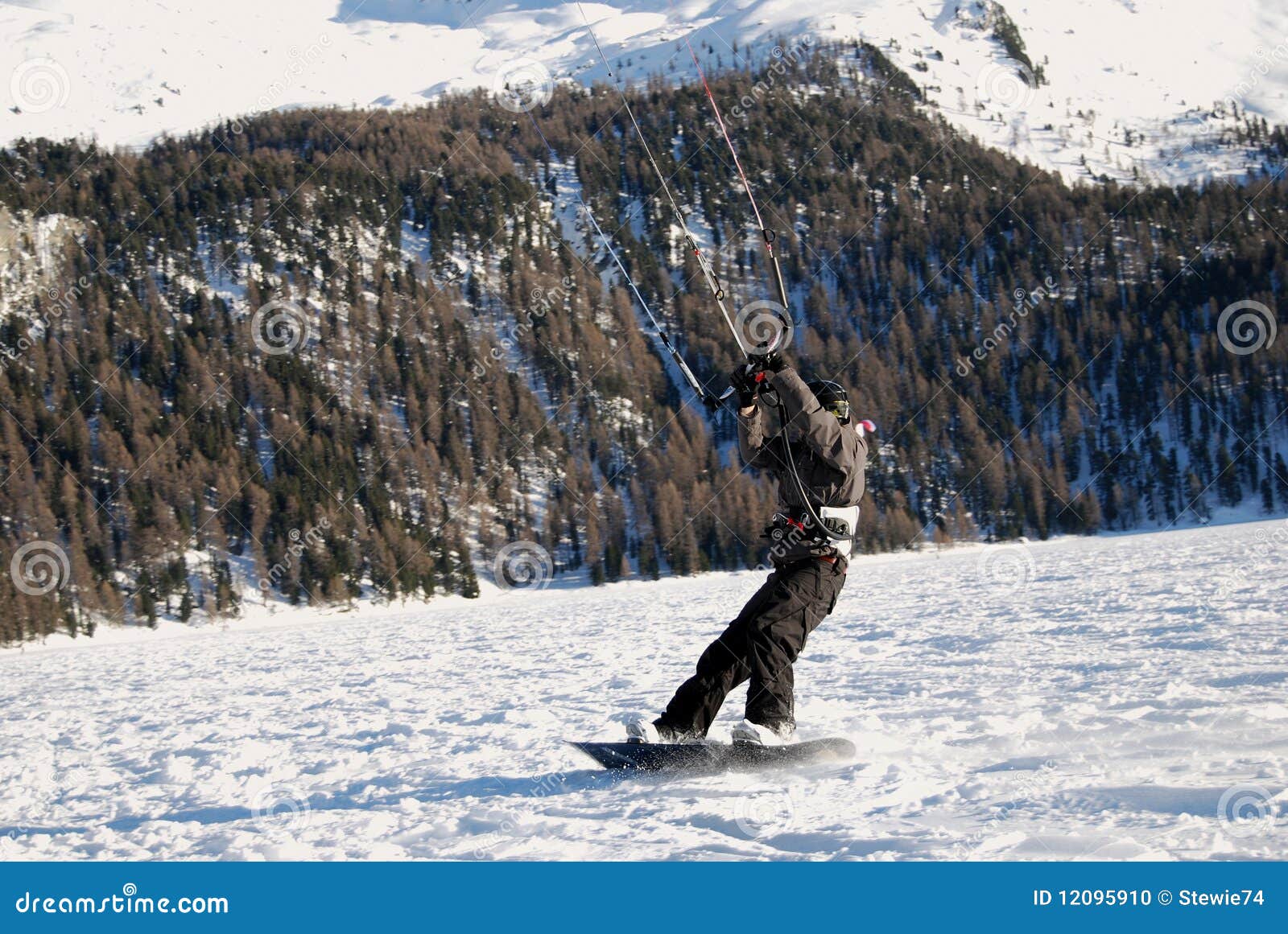 Snowkiting in St.Moritz stock photo. Image of tree, moritz - 12095910