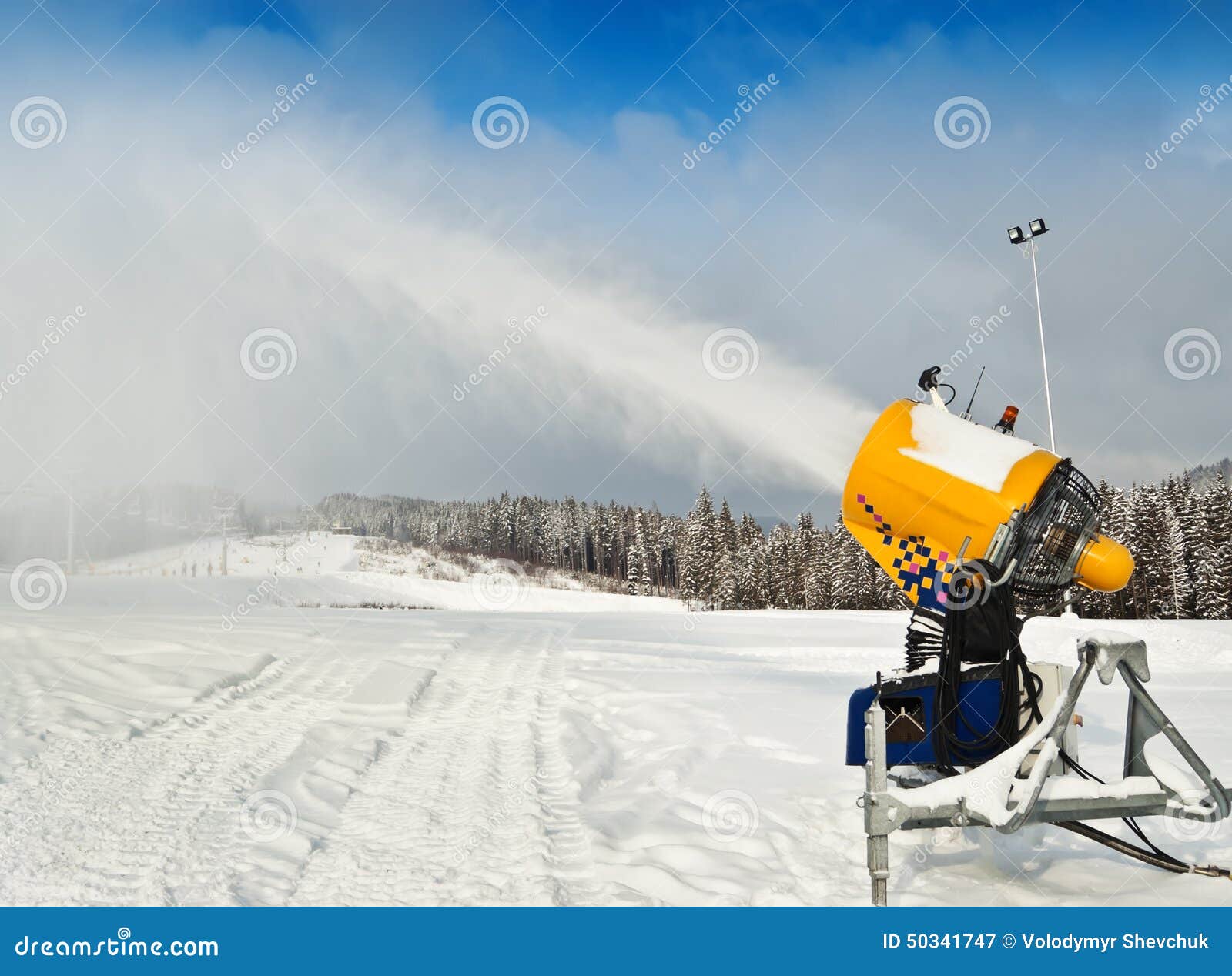 Snowmaker stock image. Image of frost, resort, snowgun - 50341747
