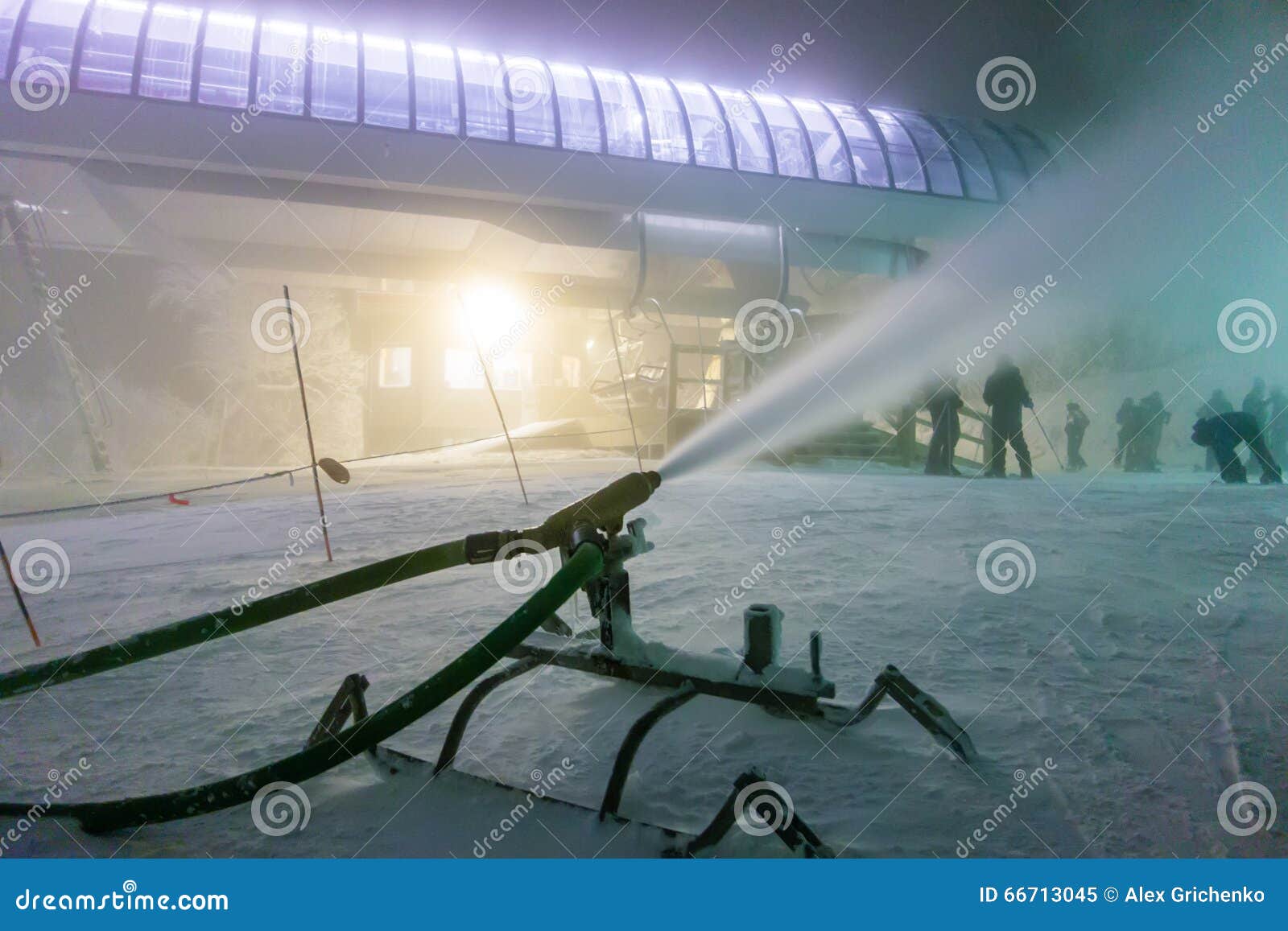Snowmaking during Snow Storm Atski Resort Stock Image - Image of ...