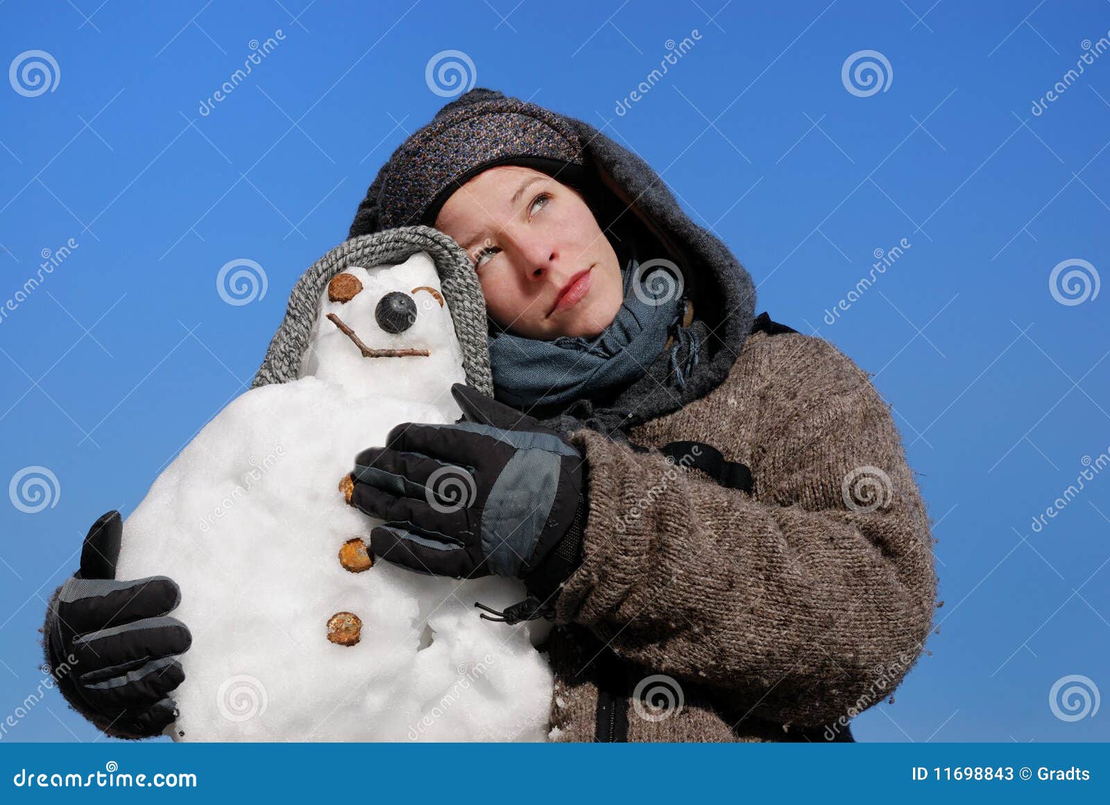 Snowman stock image. Image of freezing, clothing, outdoors - 11698843