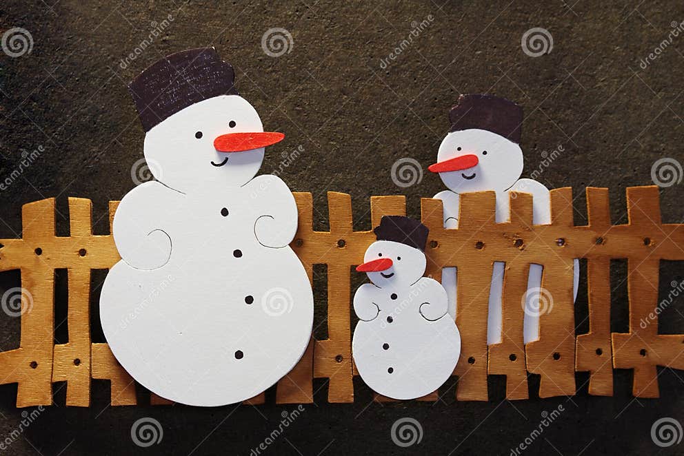 Snowman stock photo. Image of holiday, cold, fence, fencing - 12776198