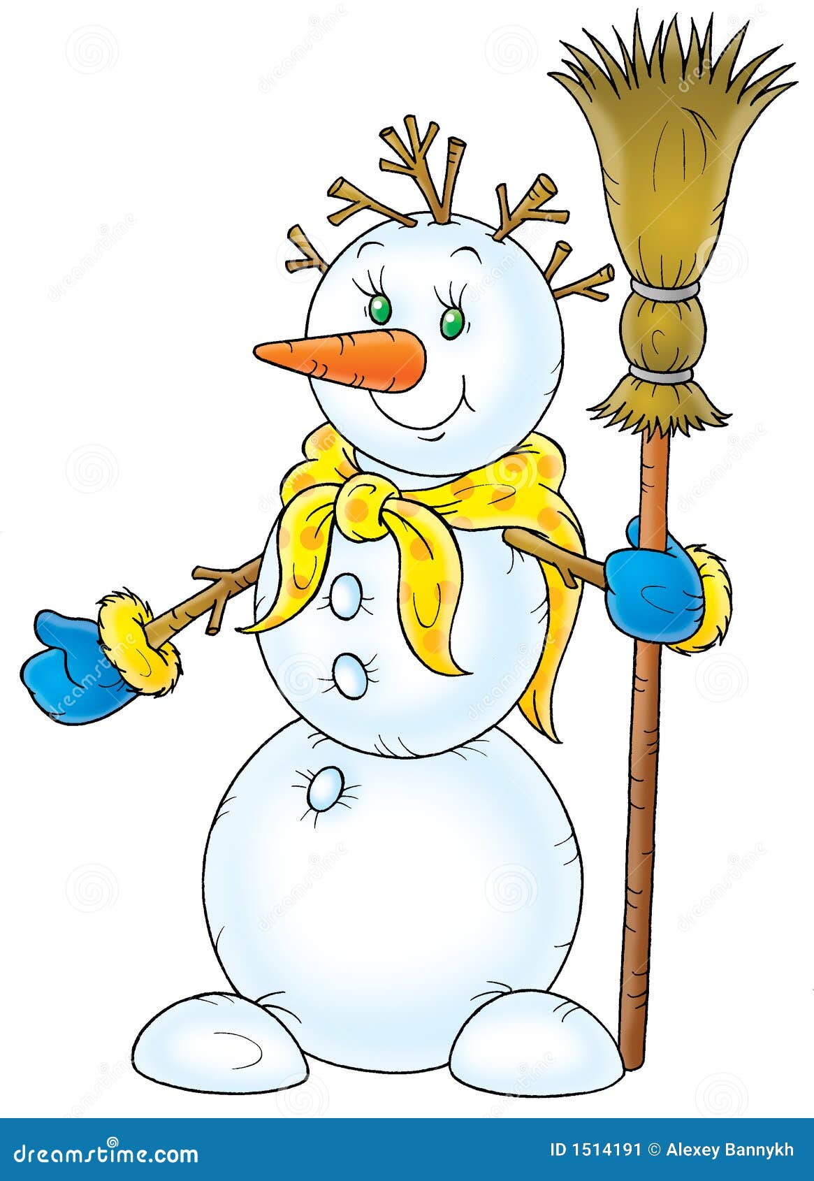 Snowman stock illustration. Illustration of fairy, album - 1514191