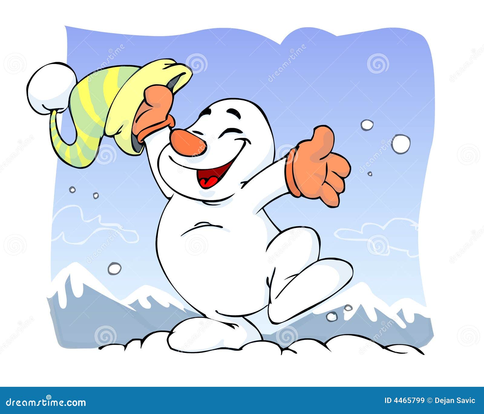 Snowman stock illustration. Illustration of travel, trip - 4465799