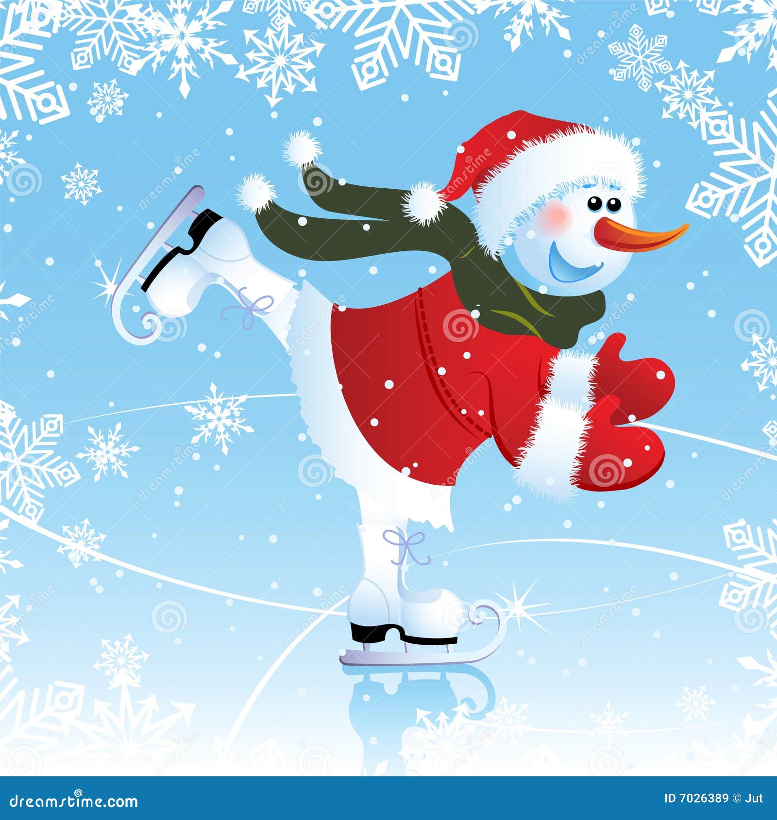 Snowman stock vector. Illustration of snow, rink, celebration - 7026389