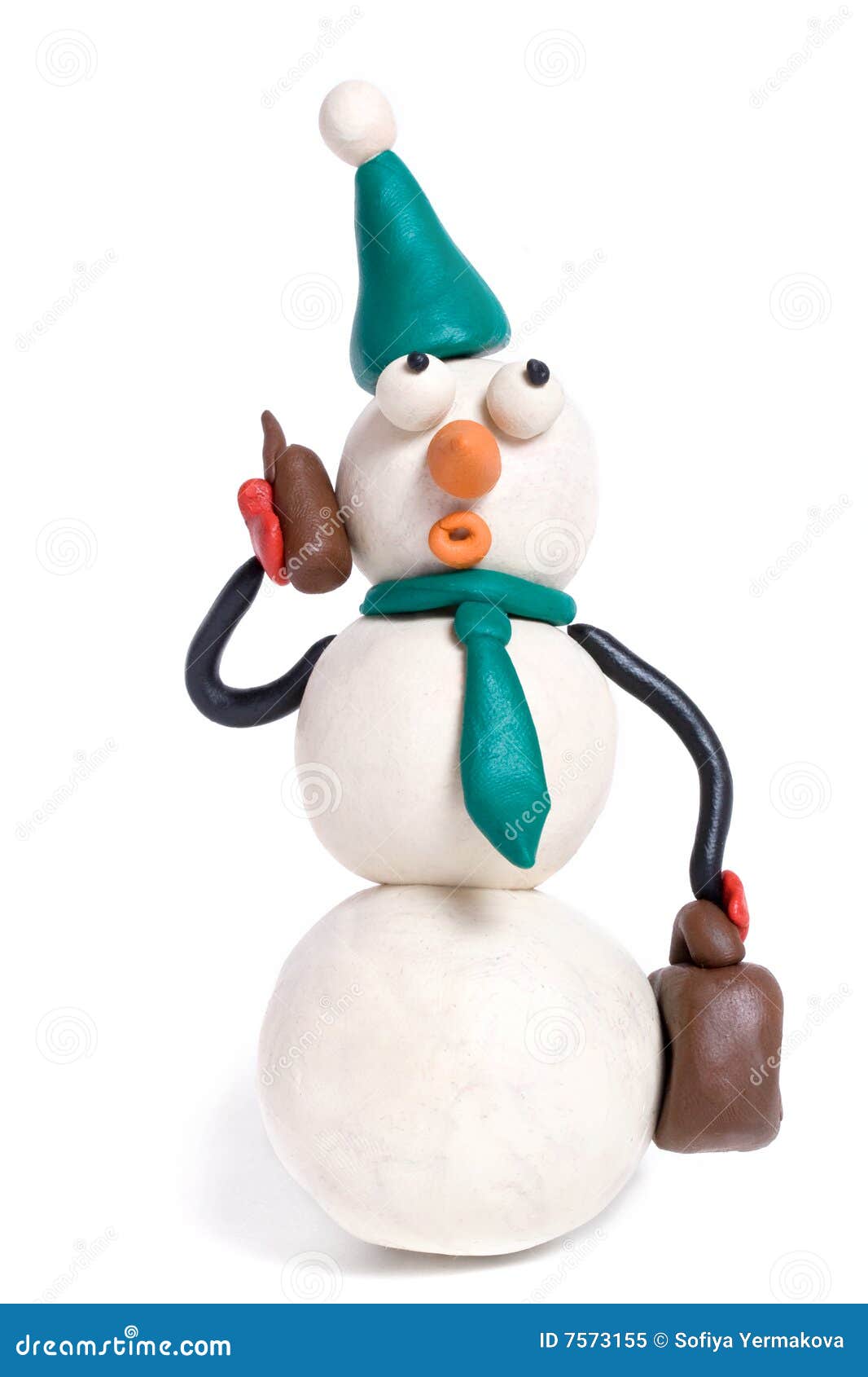 Snowman stock image. Image of funny, anxious, year, white - 7573155