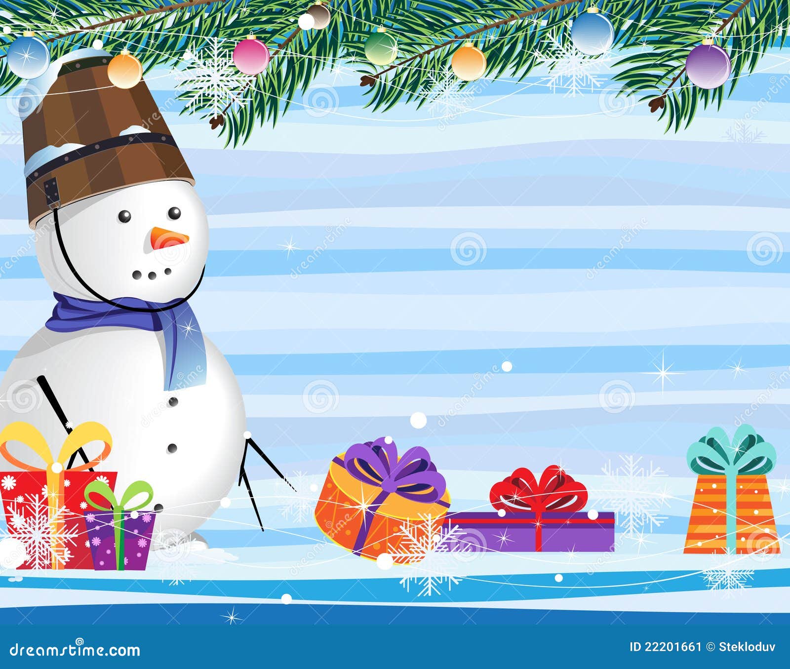 Snowman on a Abstract Striped Background Stock Vector - Illustration of ...