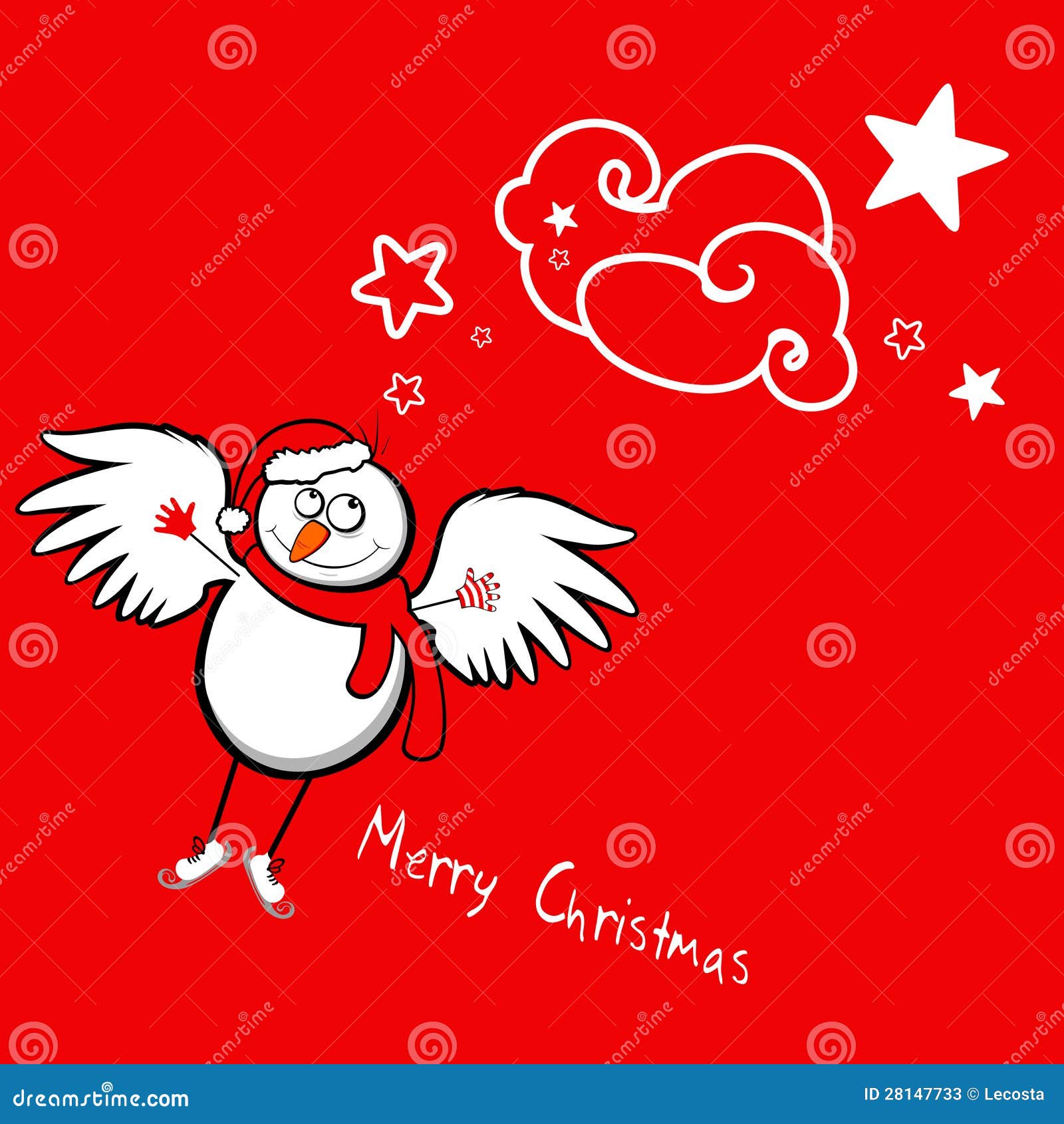 Snowman angel stock vector. Illustration of decor, present - 28147733