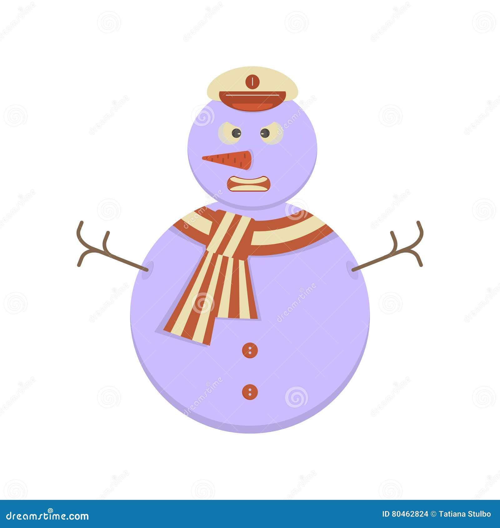 Snowman with angry face stock vector. Illustration of expressing - 80462824