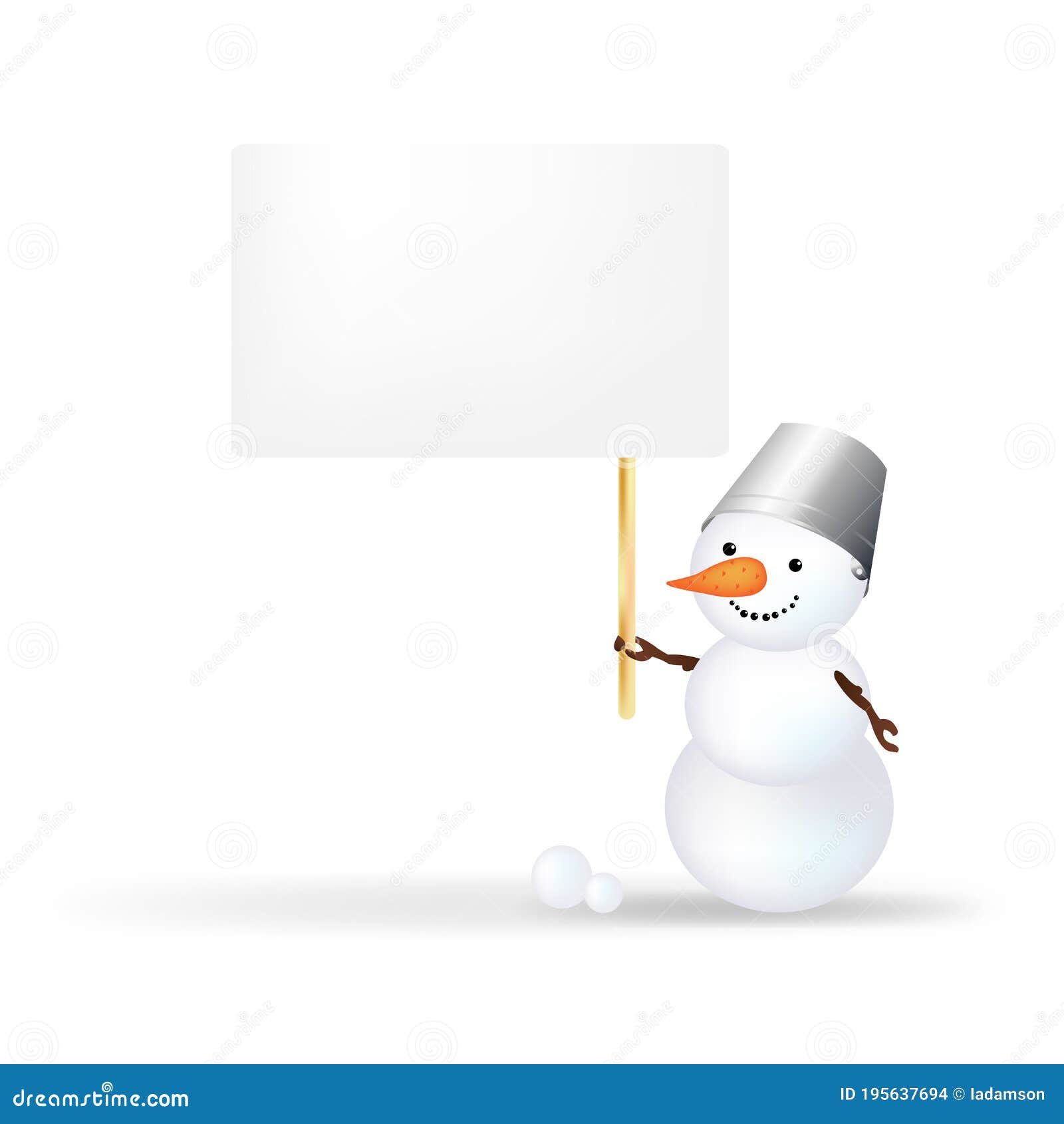 Snowman with Announcement stock vector. Illustration of announcement ...