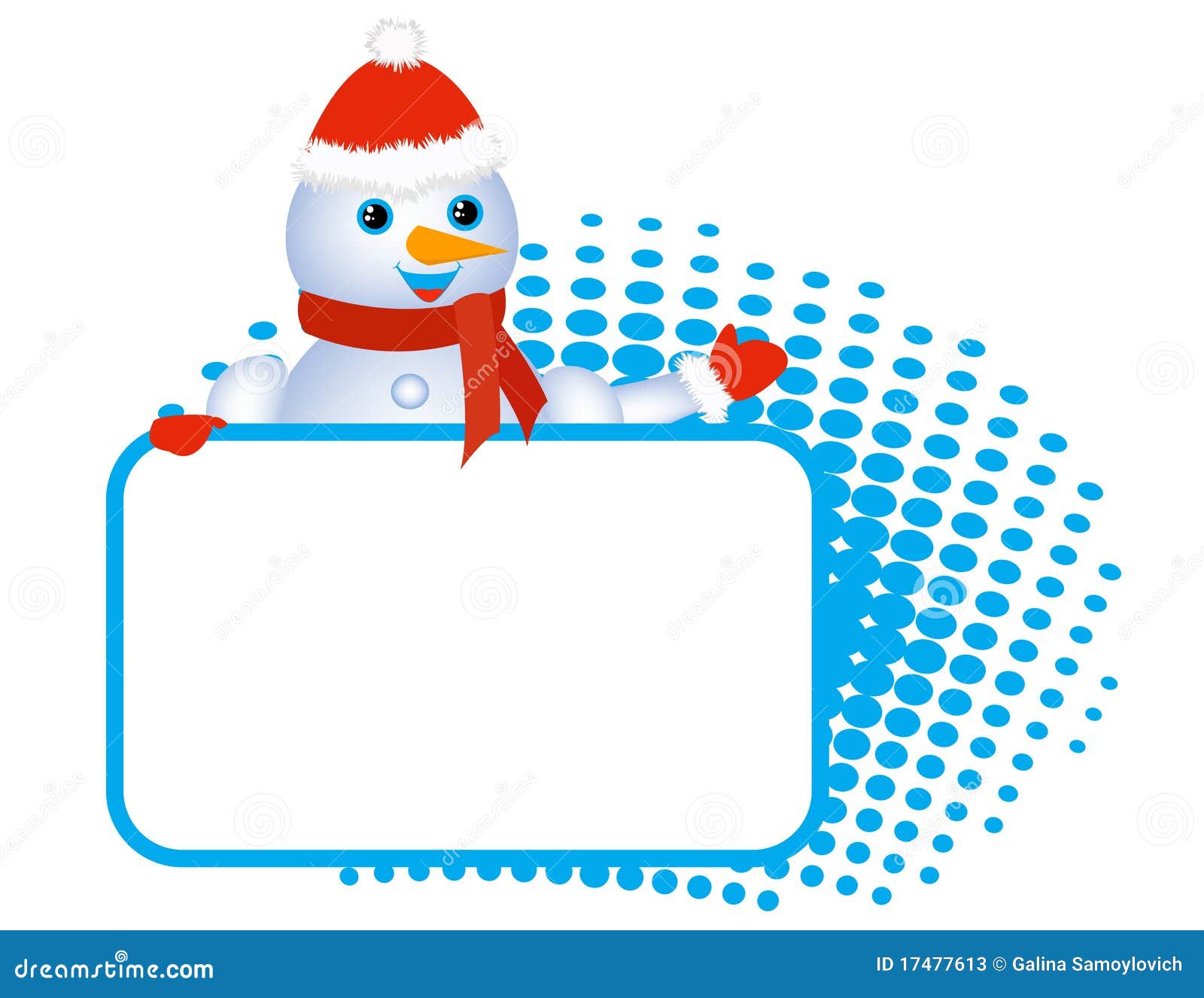 Snowman with banner stock vector. Illustration of placard - 17477613