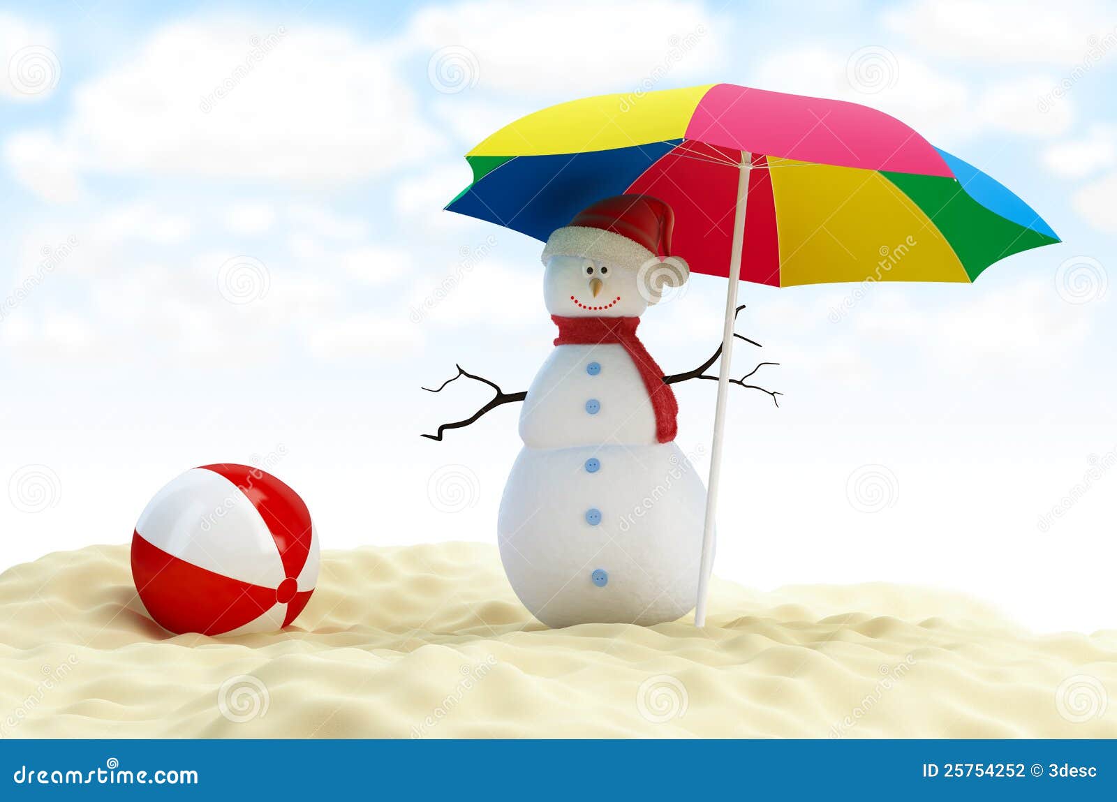 Snowman On A Beach Stock Photography - Image: 25754252