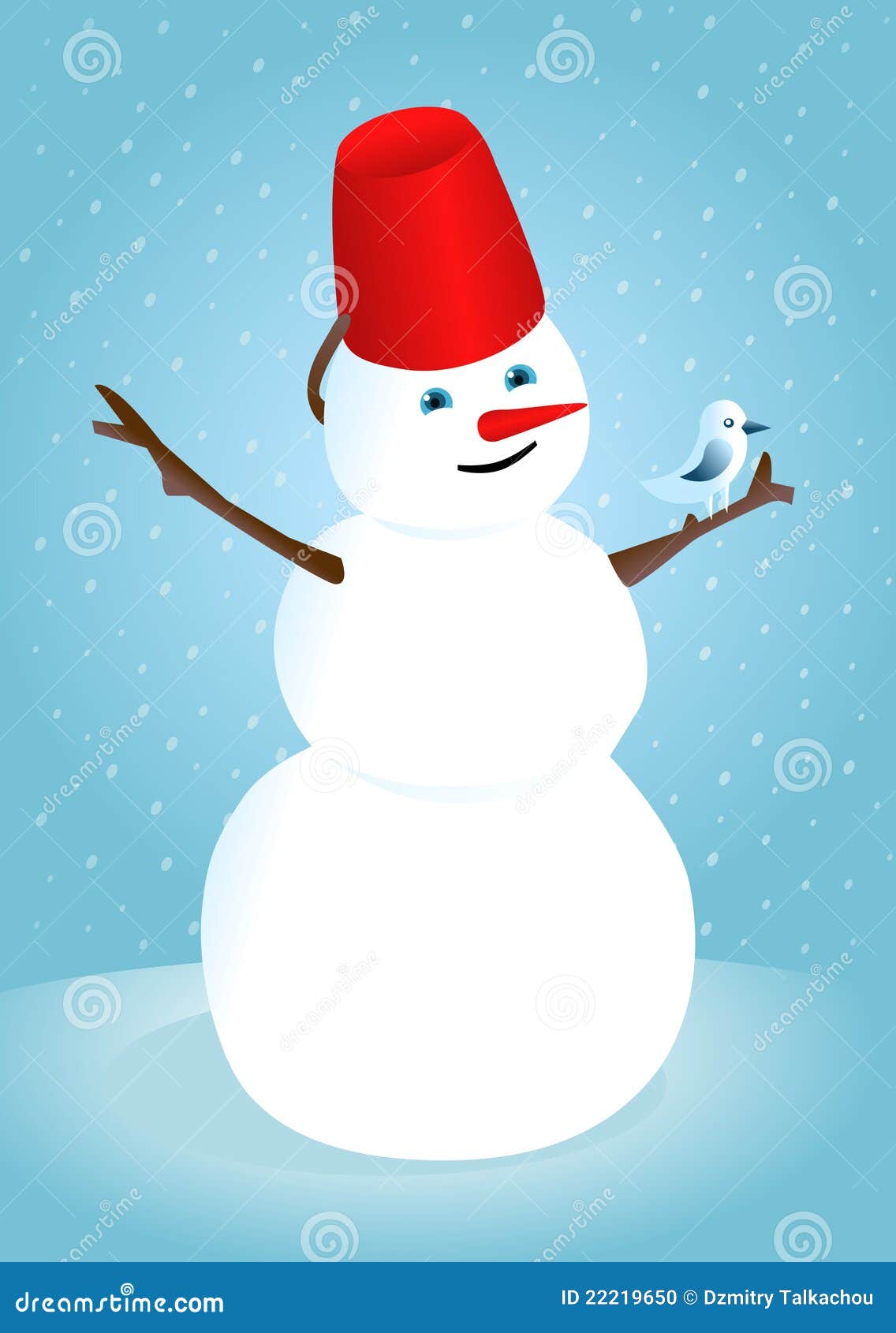 Snowman and Bird stock vector. Illustration of seasonal - 22219650