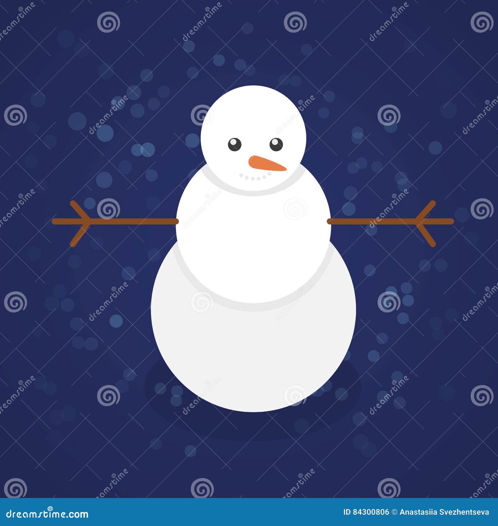 Snowman on blue background stock illustration. Illustration of greeting ...