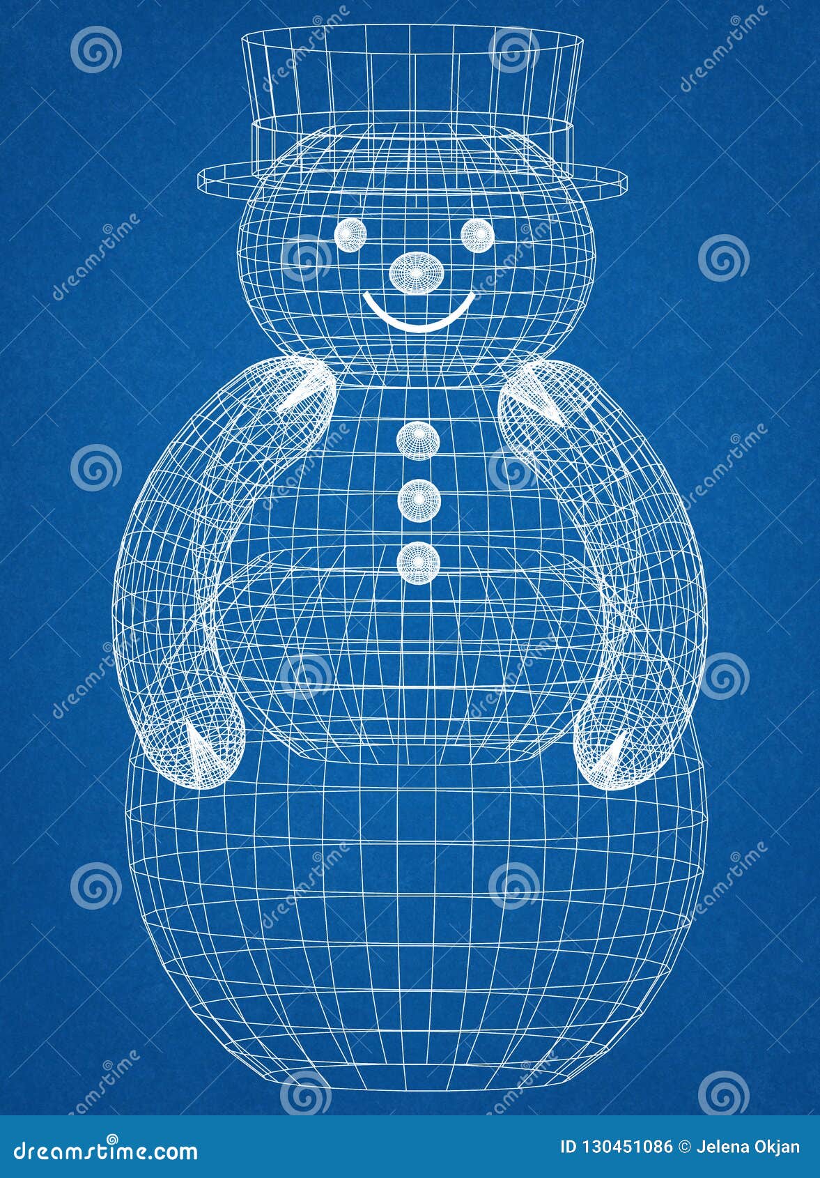 Snowman Blueprint Background Stock Illustration - Illustration of event ...