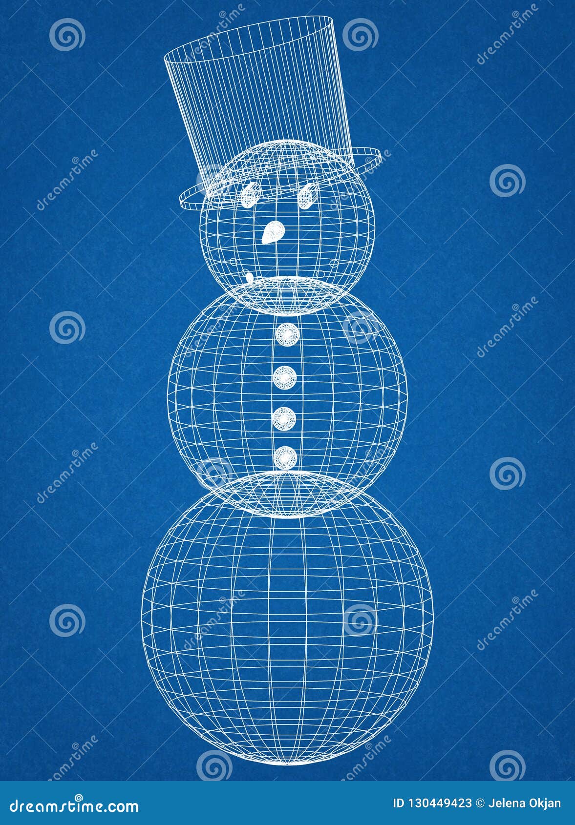 Snowman Blueprint Background Stock Image - Image of celebration, carrot ...