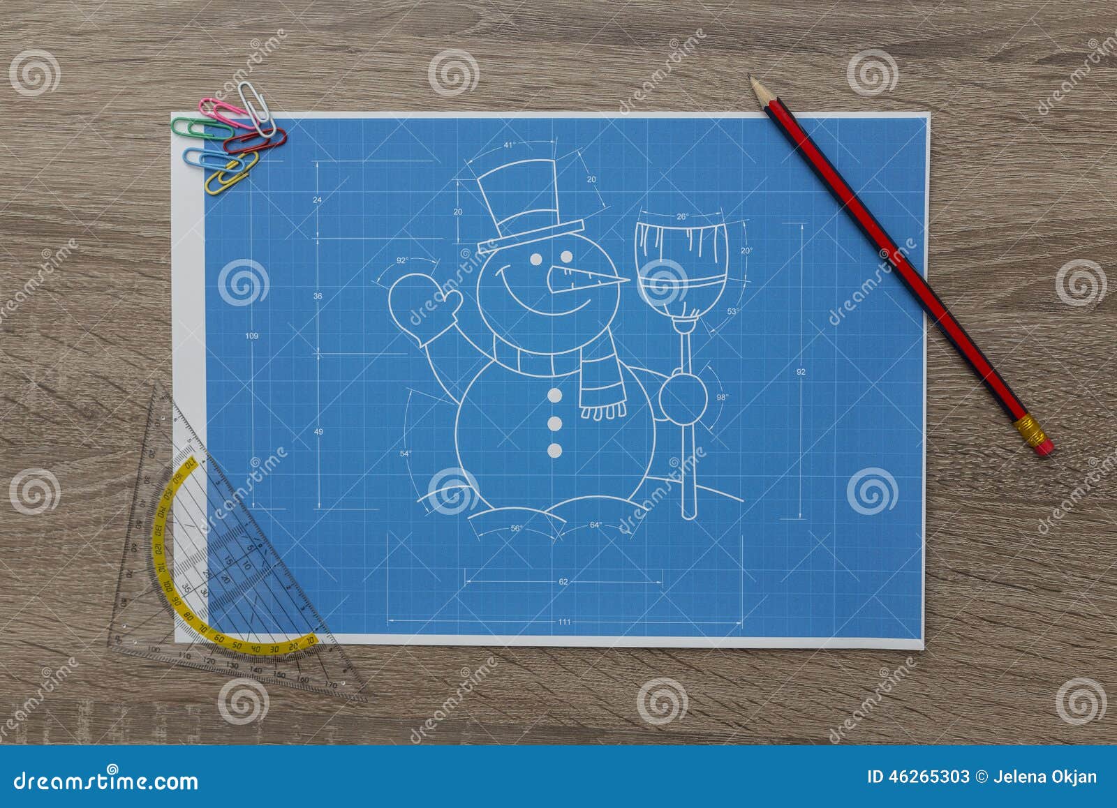 Snowman Blueprint stock image. Image of document, frost - 46265303