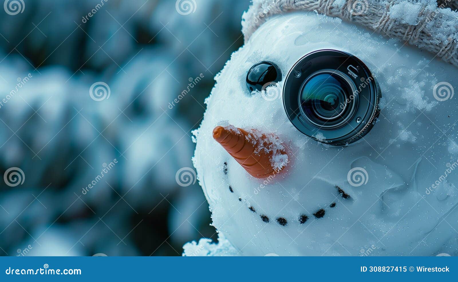 Snowman with Built in Security Camera Stock Image - Image of creative ...