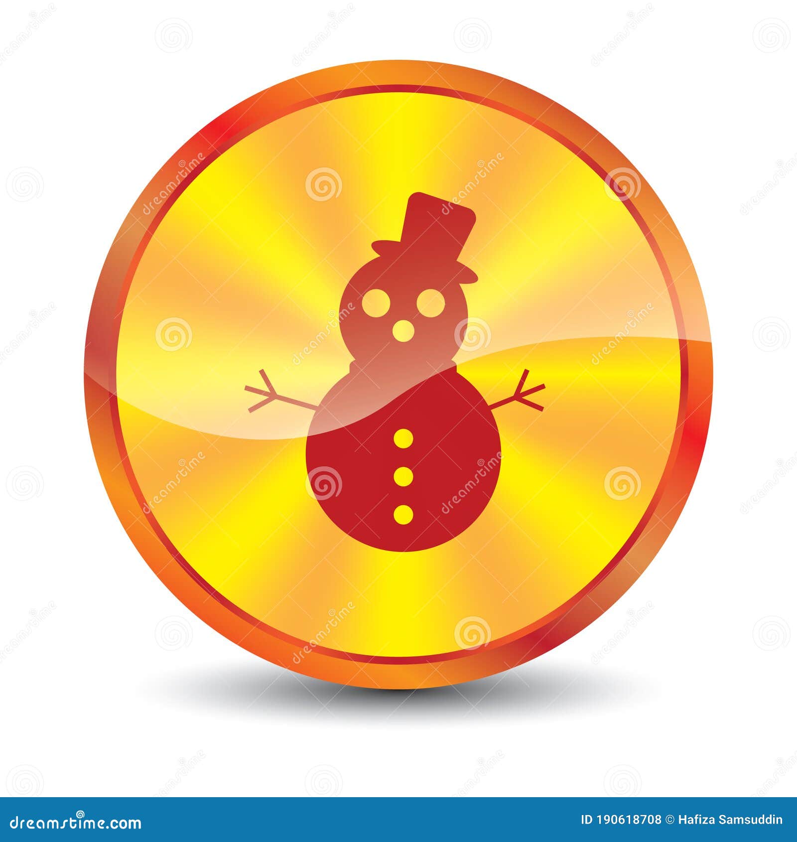 Snowman Button. Vector Illustration Decorative Design Stock Vector ...