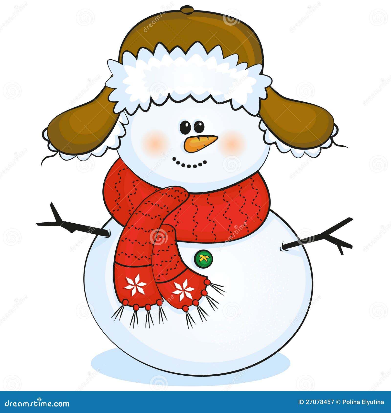 Snowman with with cap stock vector. Illustration of coal - 27078457