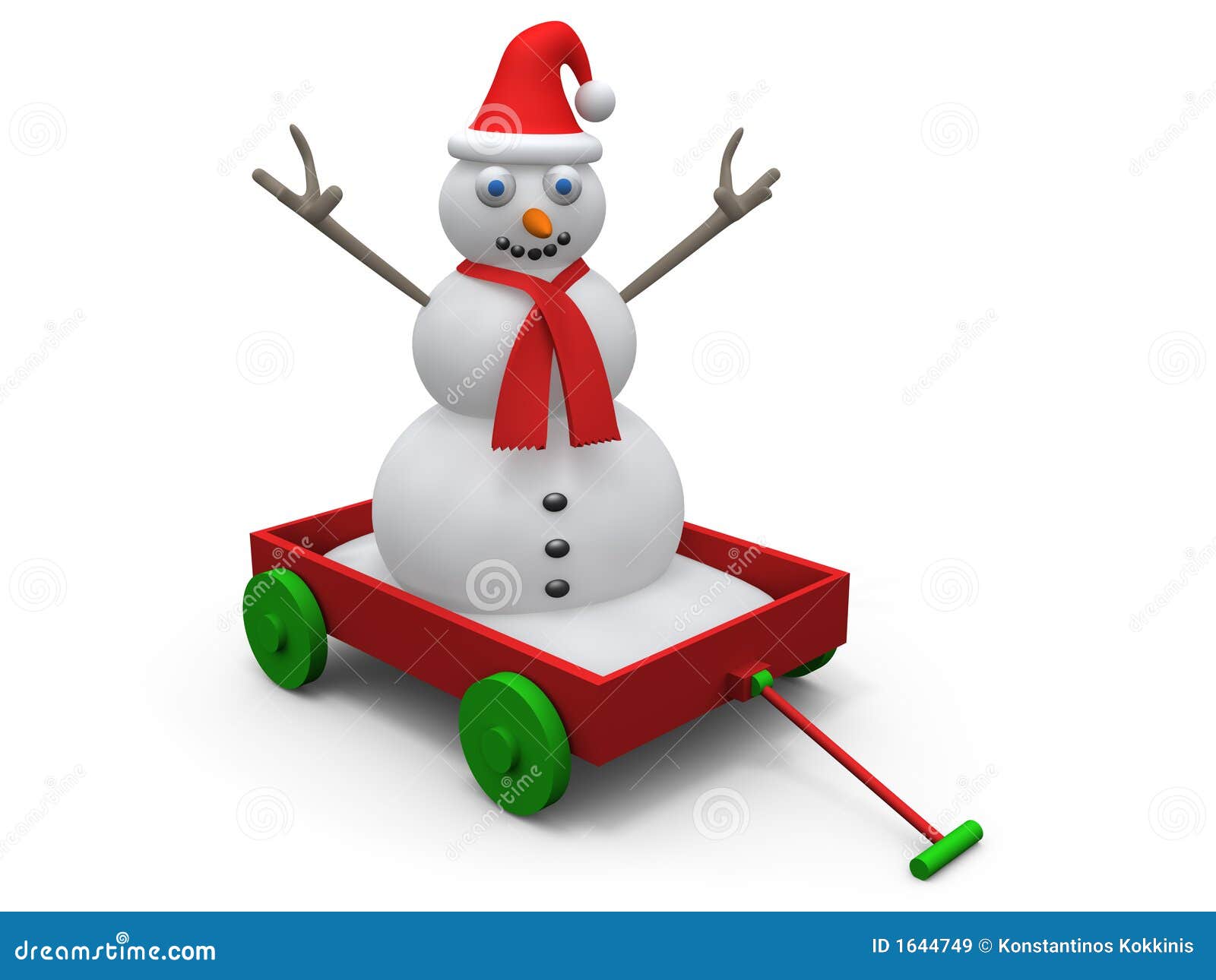 Snowman on Cart stock illustration. Illustration of freeze - 1644749