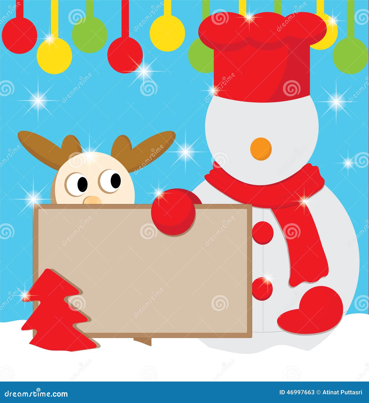 Snowman Chef for Christmas Day. Stock Vector - Illustration of cold ...