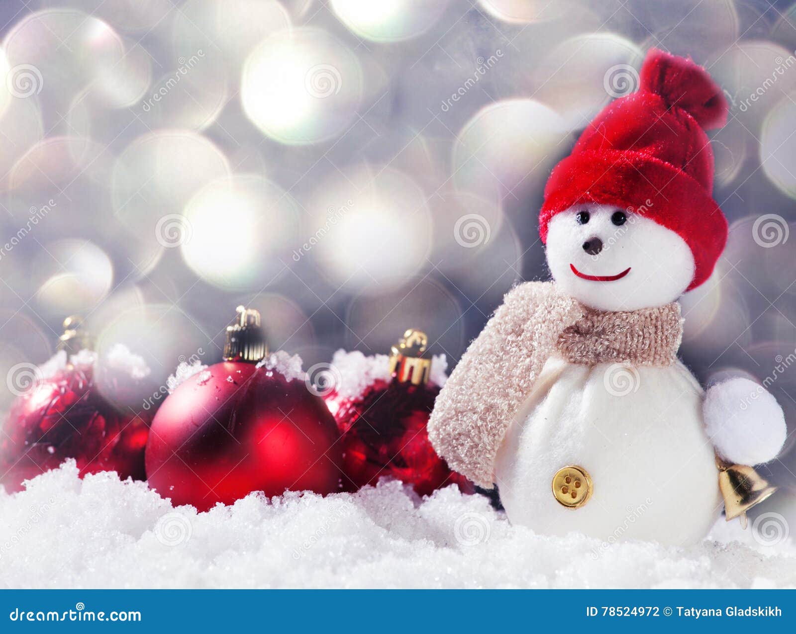 Snowman with Christmas Ball Stock Photo - Image of symbol, december ...