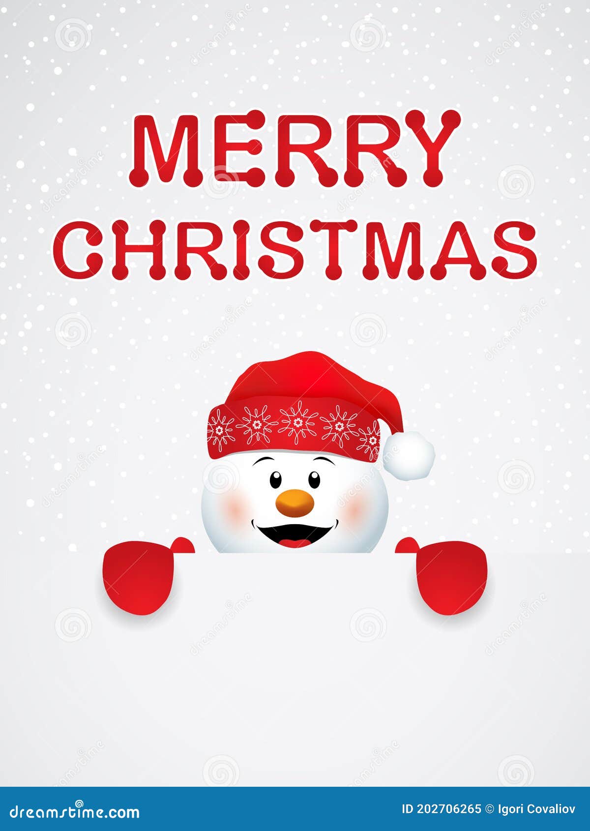 Snowman. Christmas Poster, Banner. Vector Illustration Stock ...