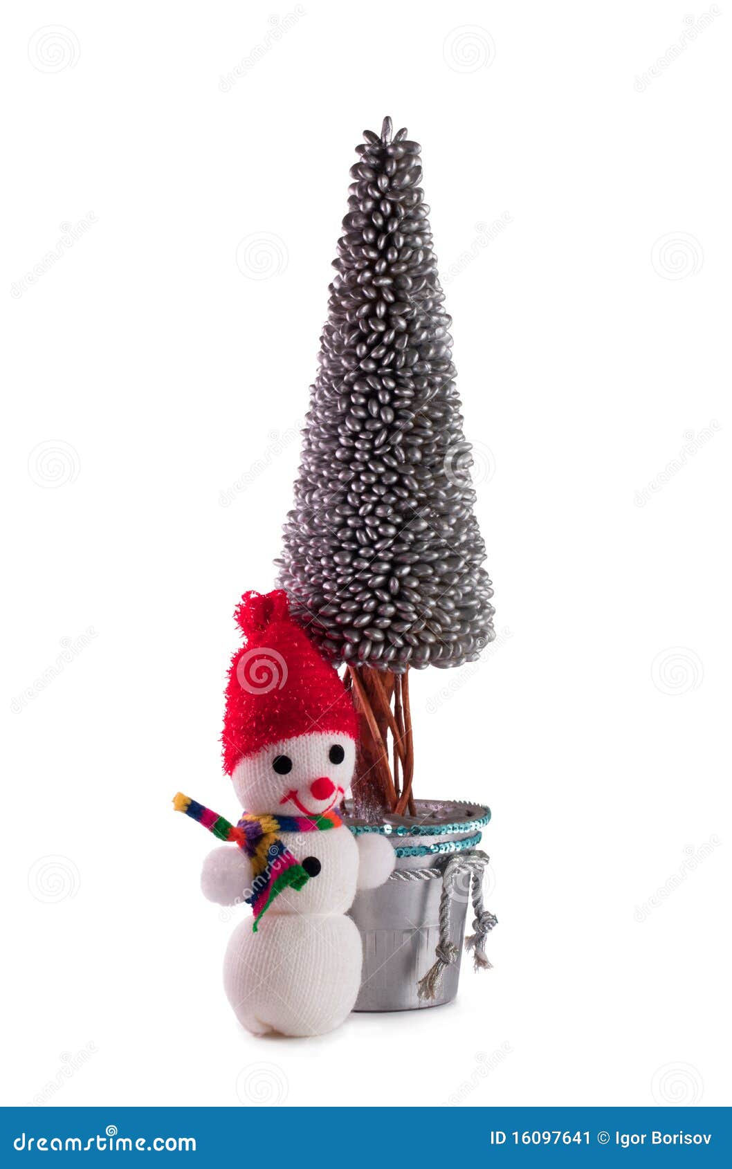 Snowman and Christmas-tree stock image. Image of isolated - 16097641