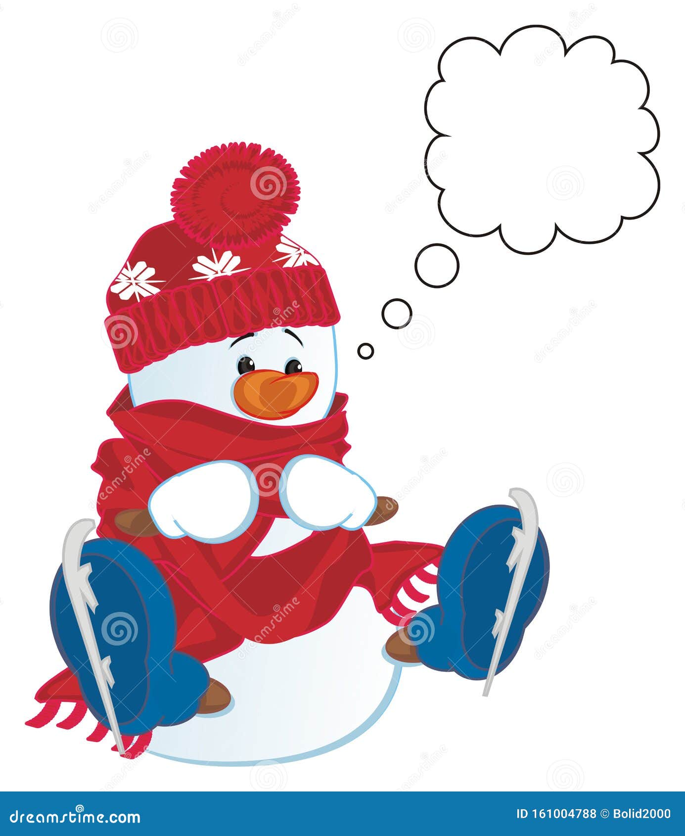 Snowman with Clean Footnote Stock Illustration - Illustration of ...
