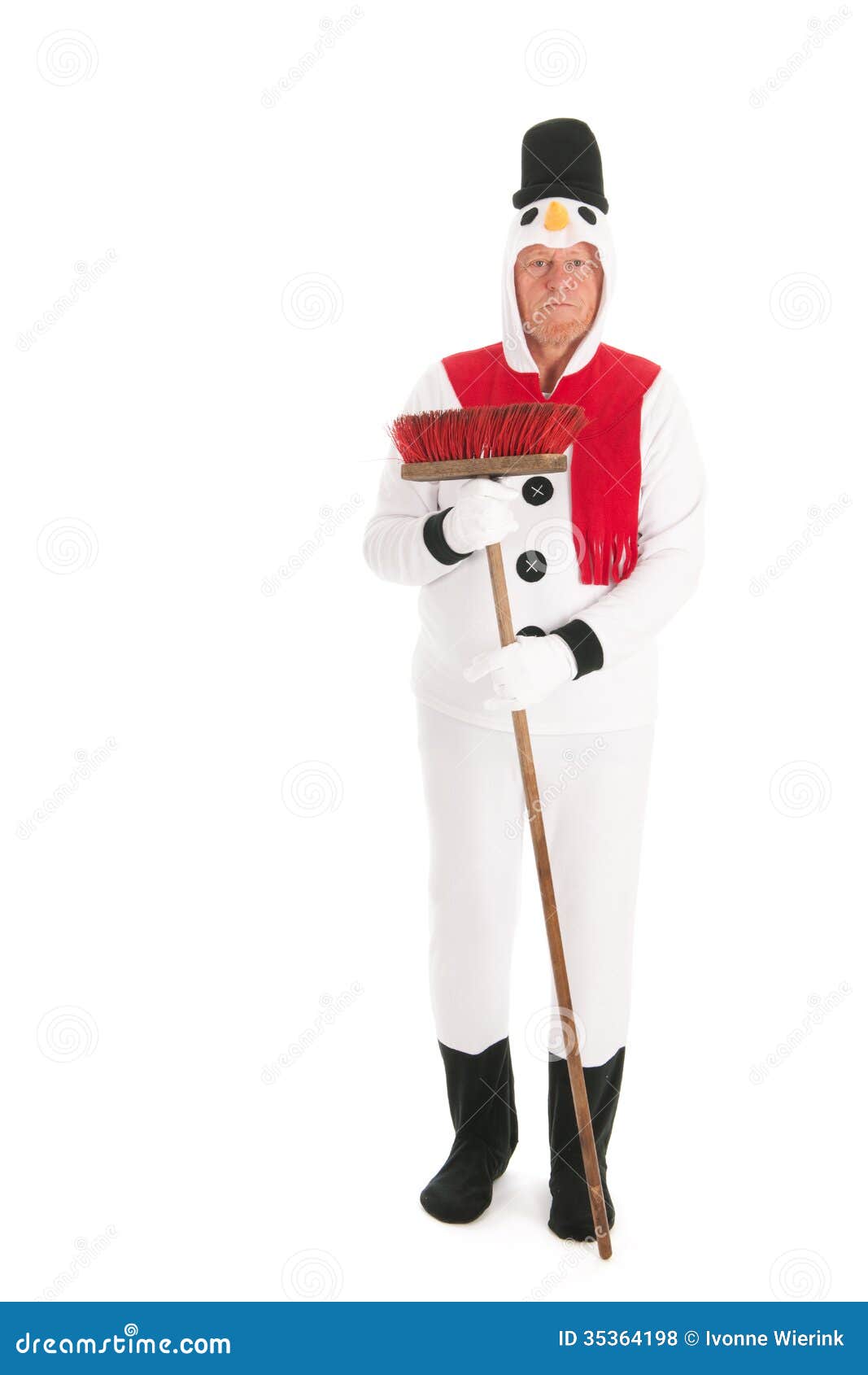 Snowman Cleaning the Street Stock Photo - Image of snowman, broom: 35364198