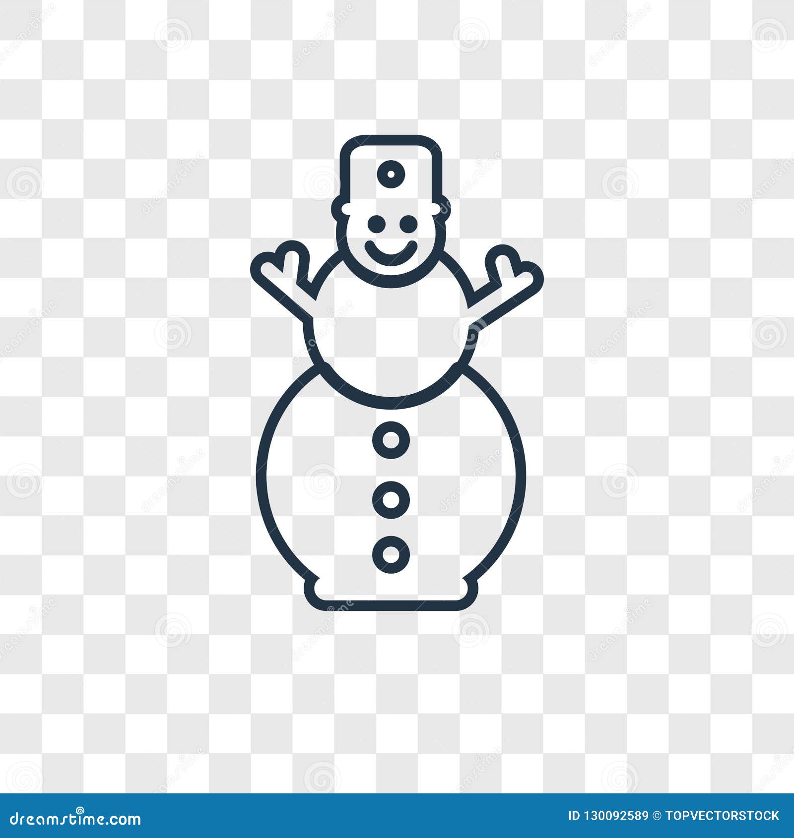 Snowman Concept Vector Linear Icon Isolated on Transparent Background ...